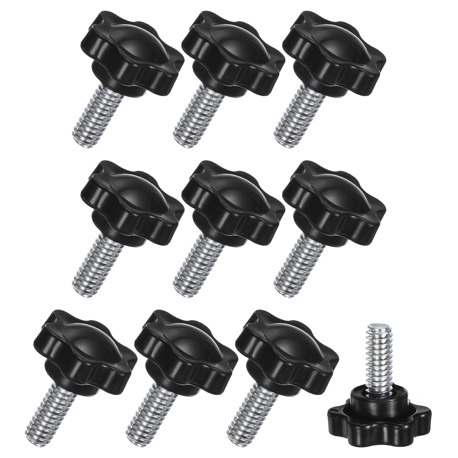 Uxcell 10-Pack Star Clamping Knobs, 1/4"-20 x 14mm Male Thread Hand ...