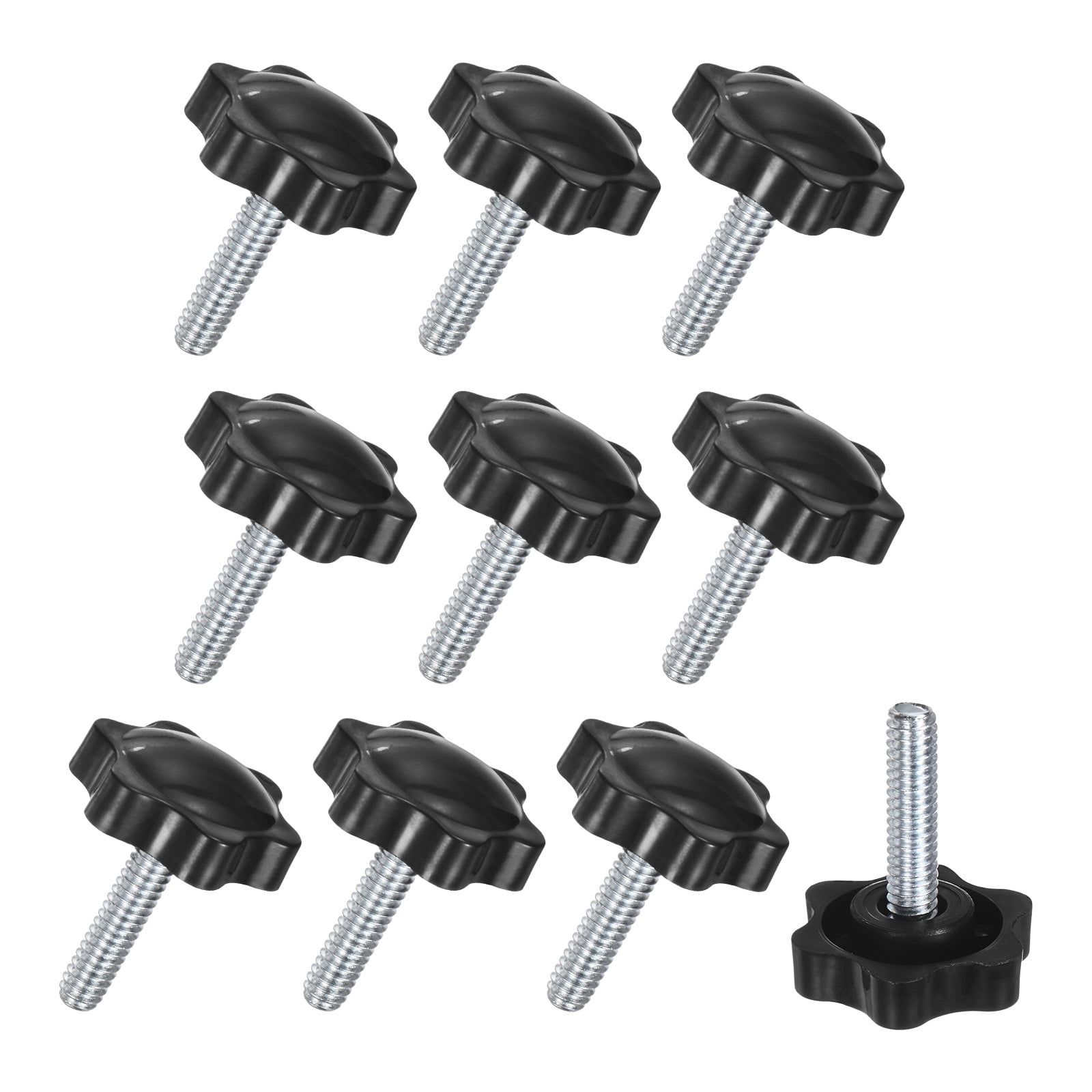 Uxcell 10-Pack Star Clamping Knobs, 1/4"-20 x 25mm Male Thread Hand ...