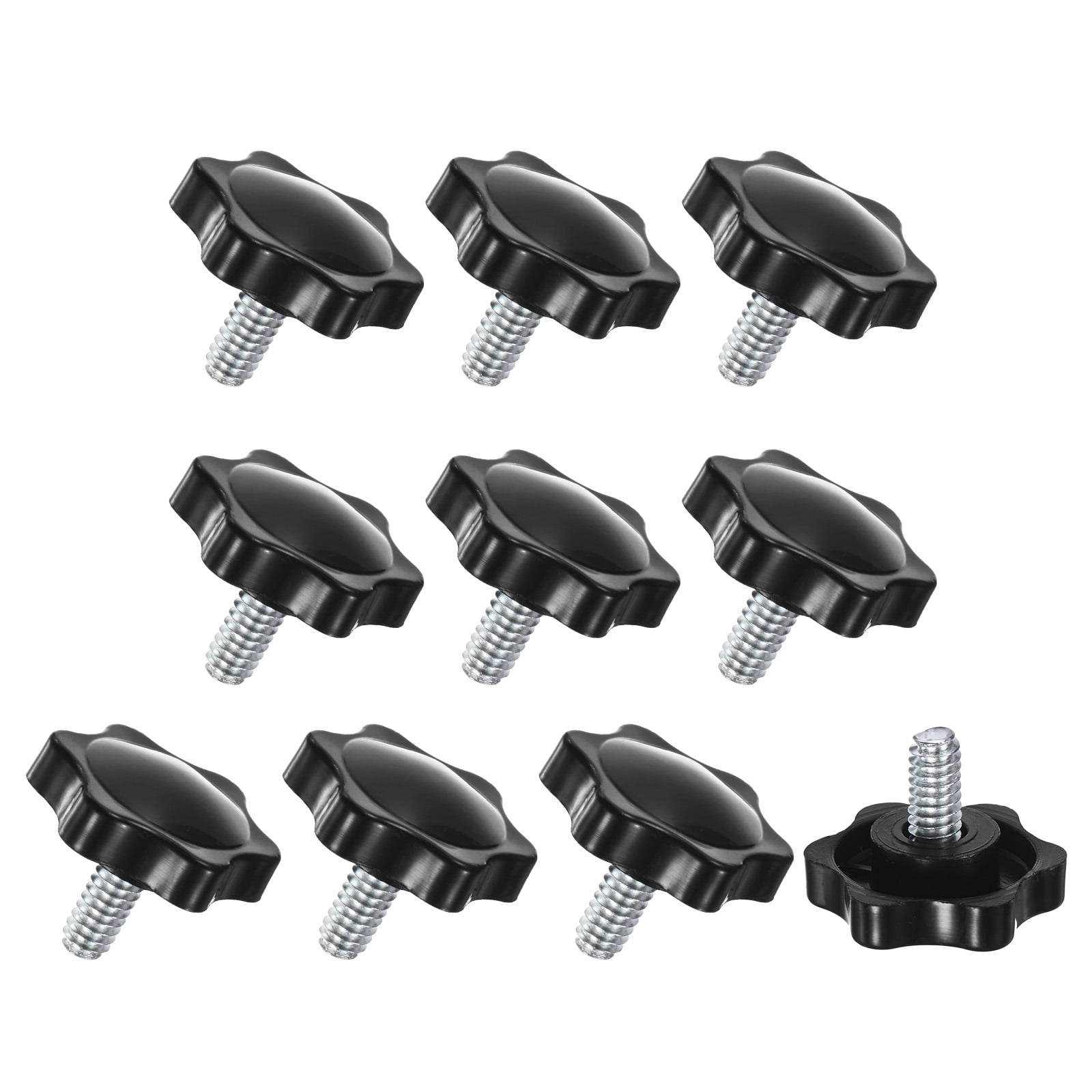 Uxcell 10-Pack Star Clamping Knobs, 1/4"x12mm Hand Tightening Screws ...