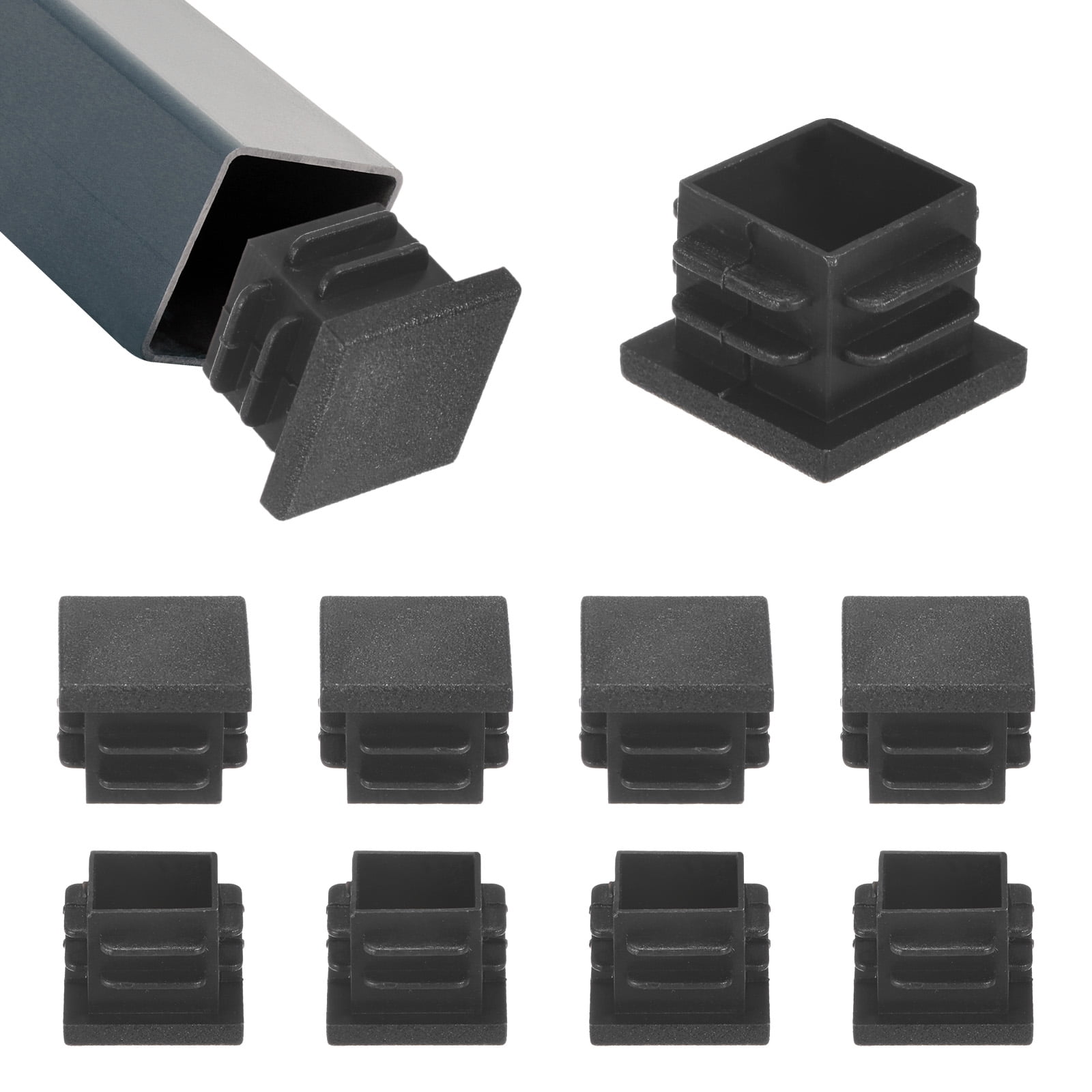 Uxcell 10-Pack Tubing End Caps, 3/4 x 3/4 Inch Plastic Square Hole ...