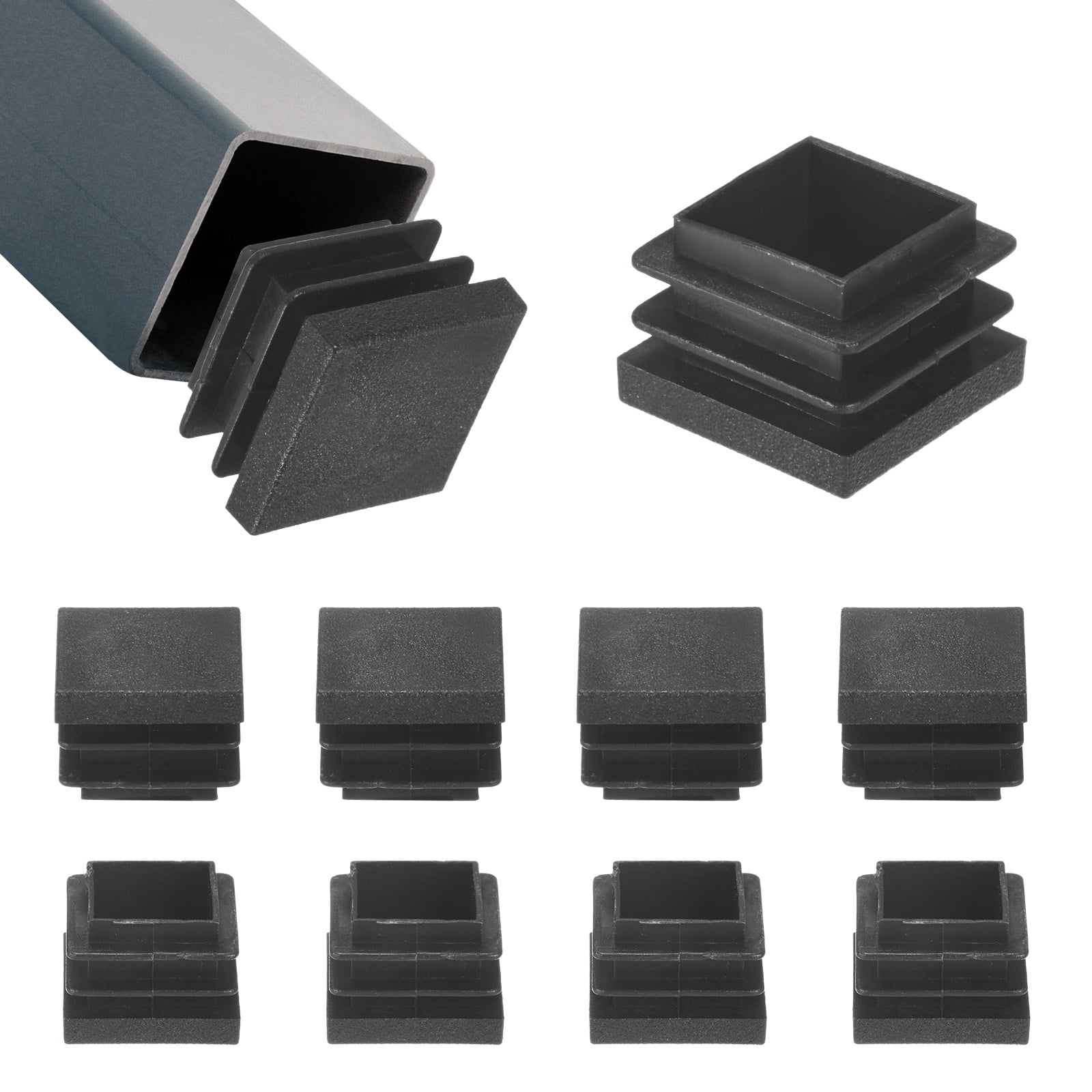 Uxcell 10-Pack Tubing End Caps, 7/8 x 7/8 Inch Plastic Square Hole ...