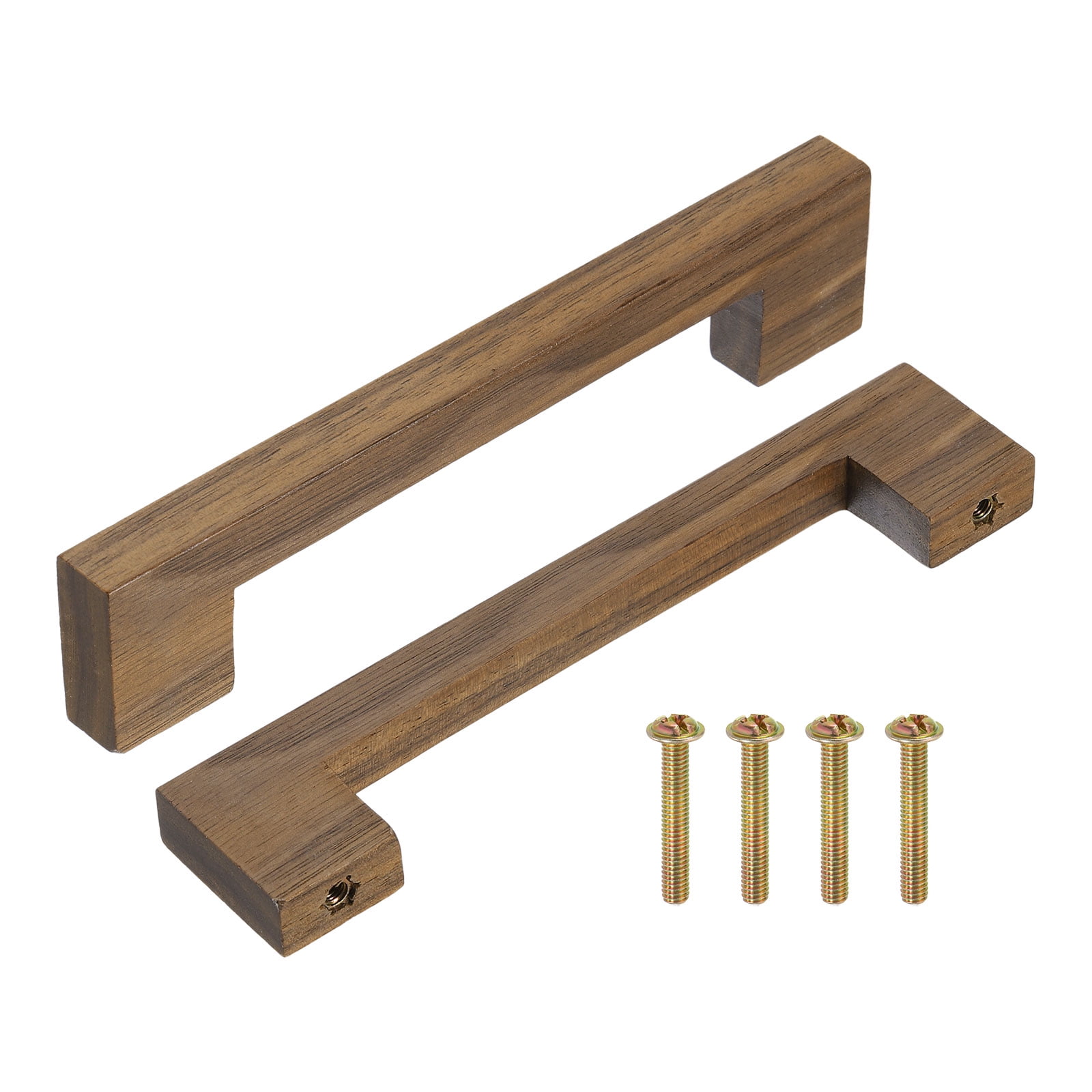 Uxcell 10 Pack Wood Drawer Pulls, 5 Inch Hole Center Square Wooden ...