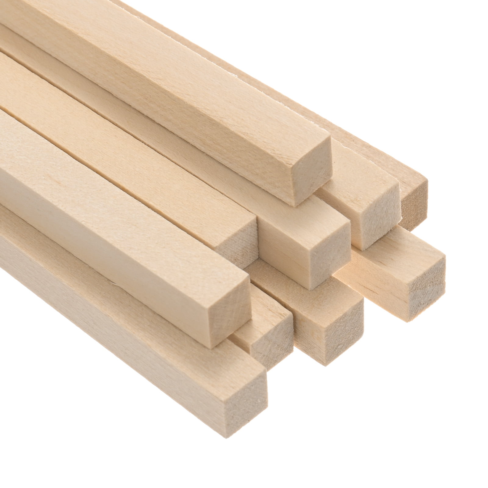 Uxcell 10-Pack Wood Square Dowel Rods, 25/64 x 6 Inch Unfinished Wooden ...