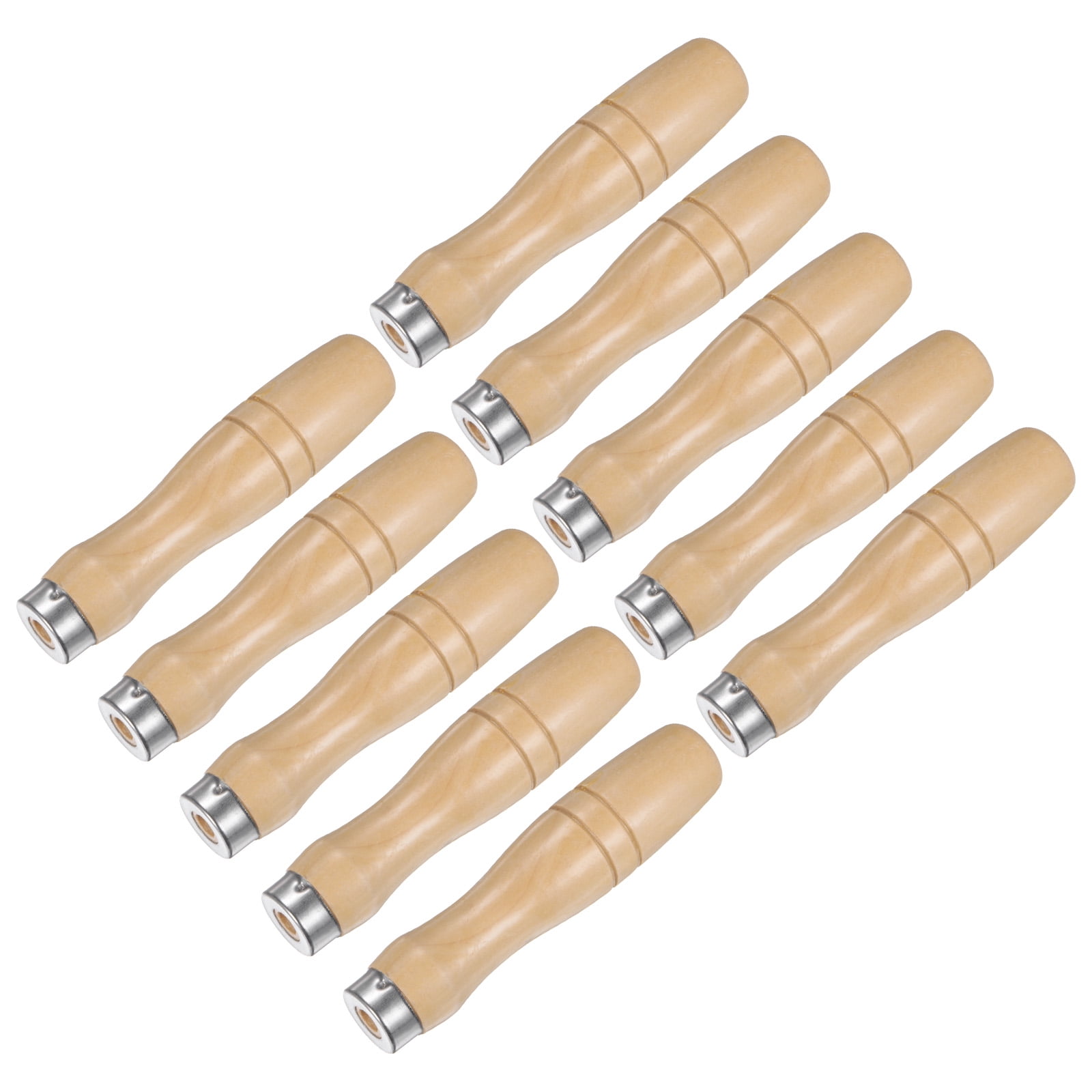 Uxcell 10-Pack Wooden File Handle, 4.45"/0.24" Round Hole Handles ...