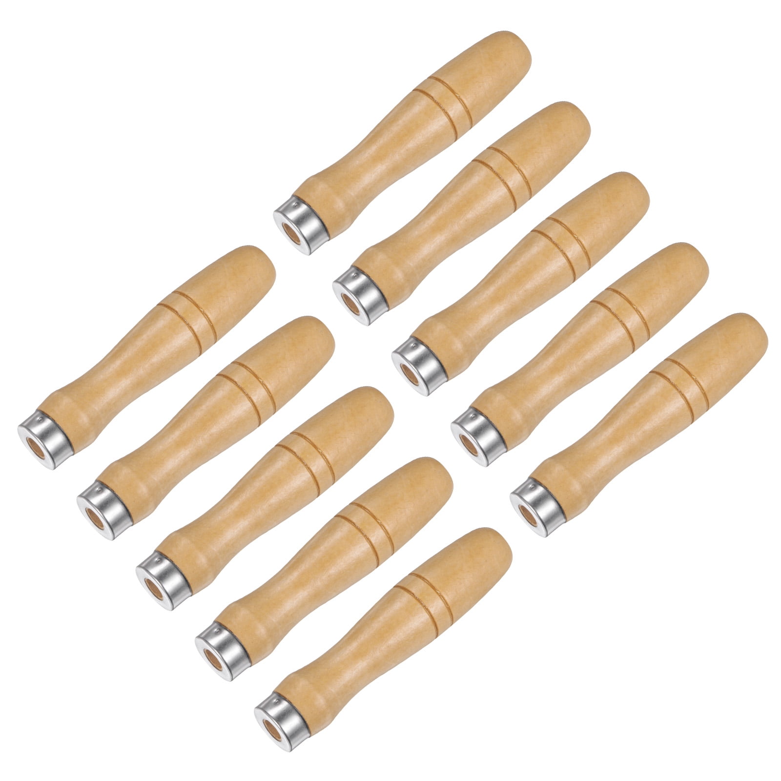 Uxcell 10-Pack Wooden File Handle, 4.72"/0.37" Round Hole Handles ...