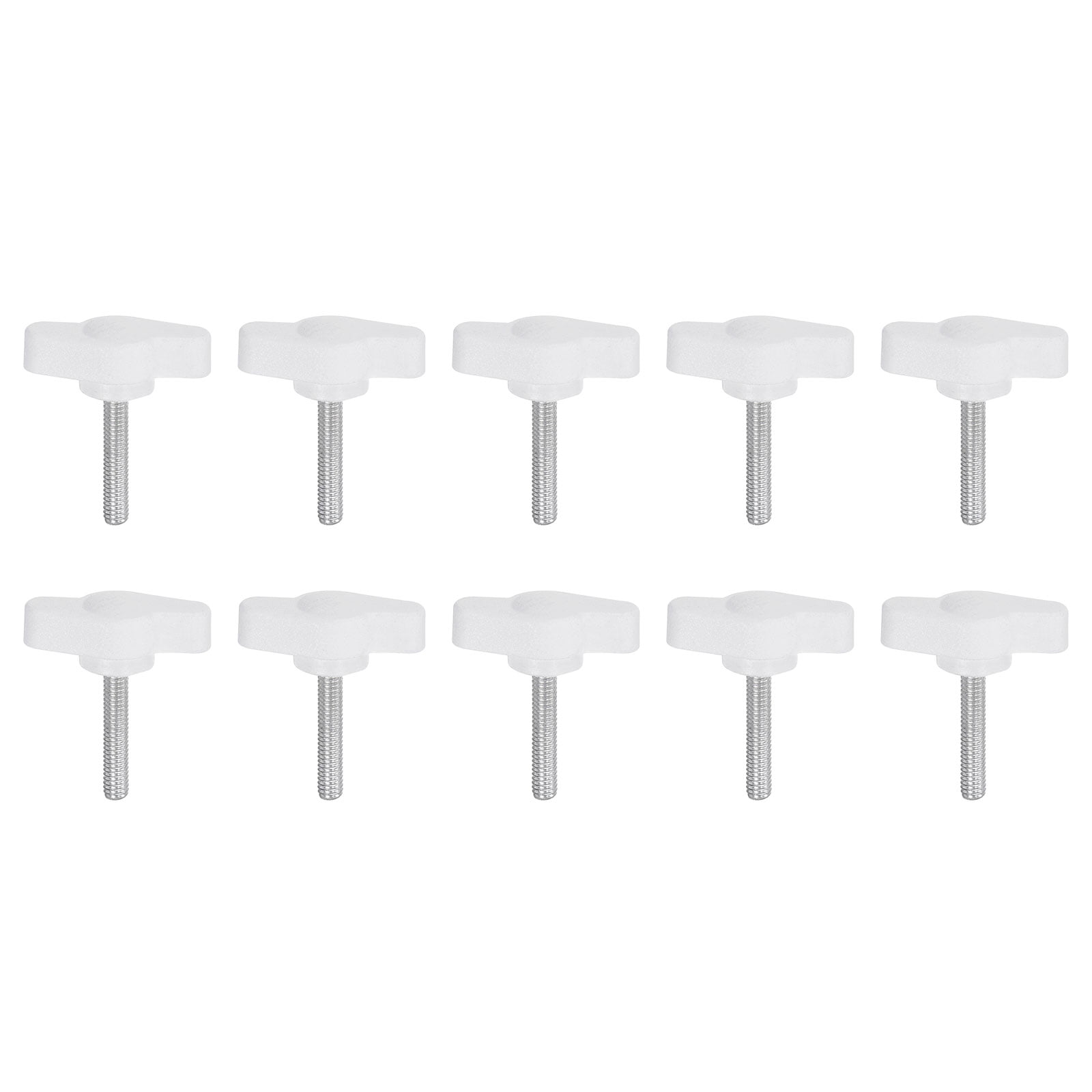 Uxcell 10 Packs M4 x 20mm Male Thread T/Z Wing Knobs Thumb Screw Clamping Knobs Grip White ...
