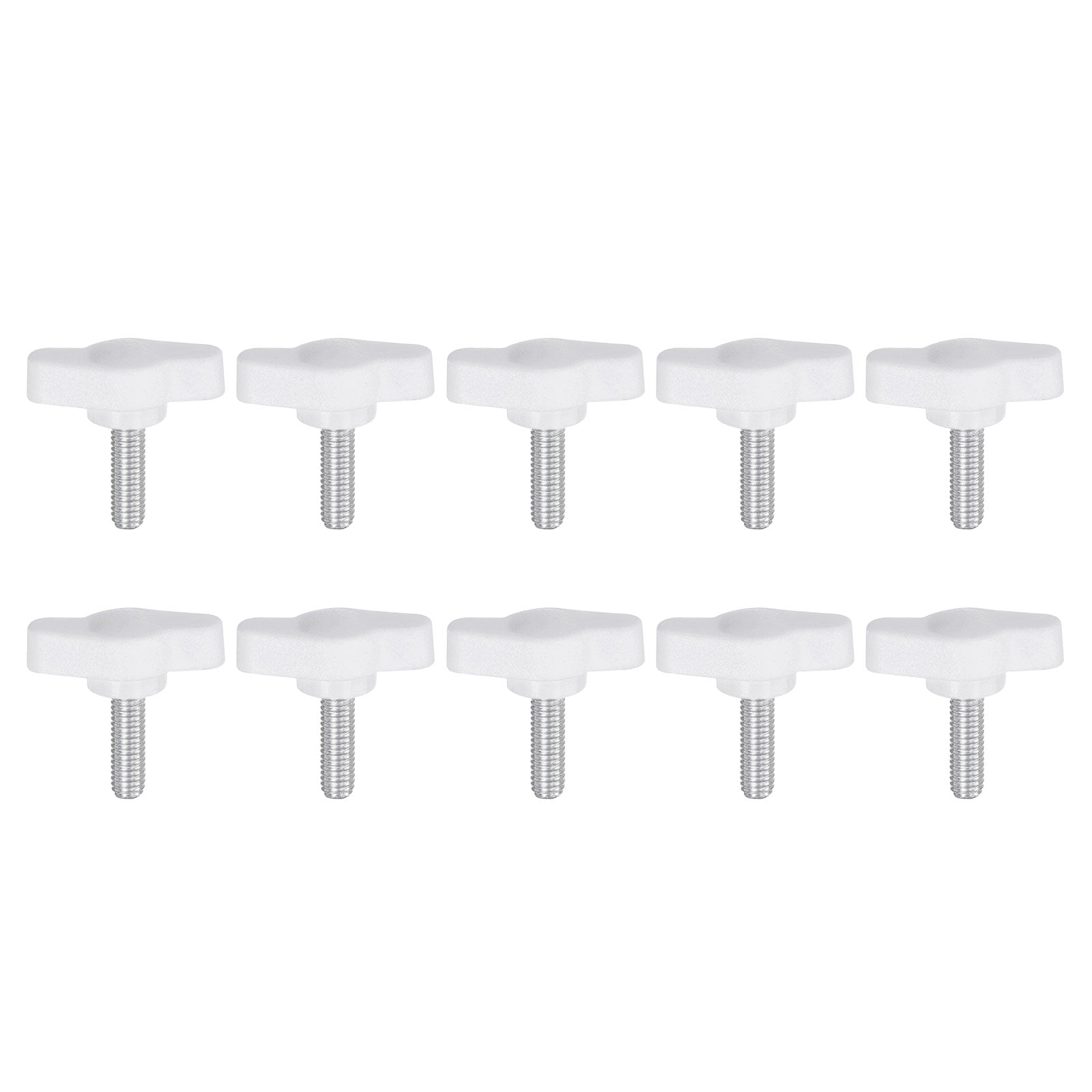 Uxcell 10 Packs M5 x 16mm Male Thread T/Z Wing Knobs Thumb Screw Clamping Knobs Grip White ...