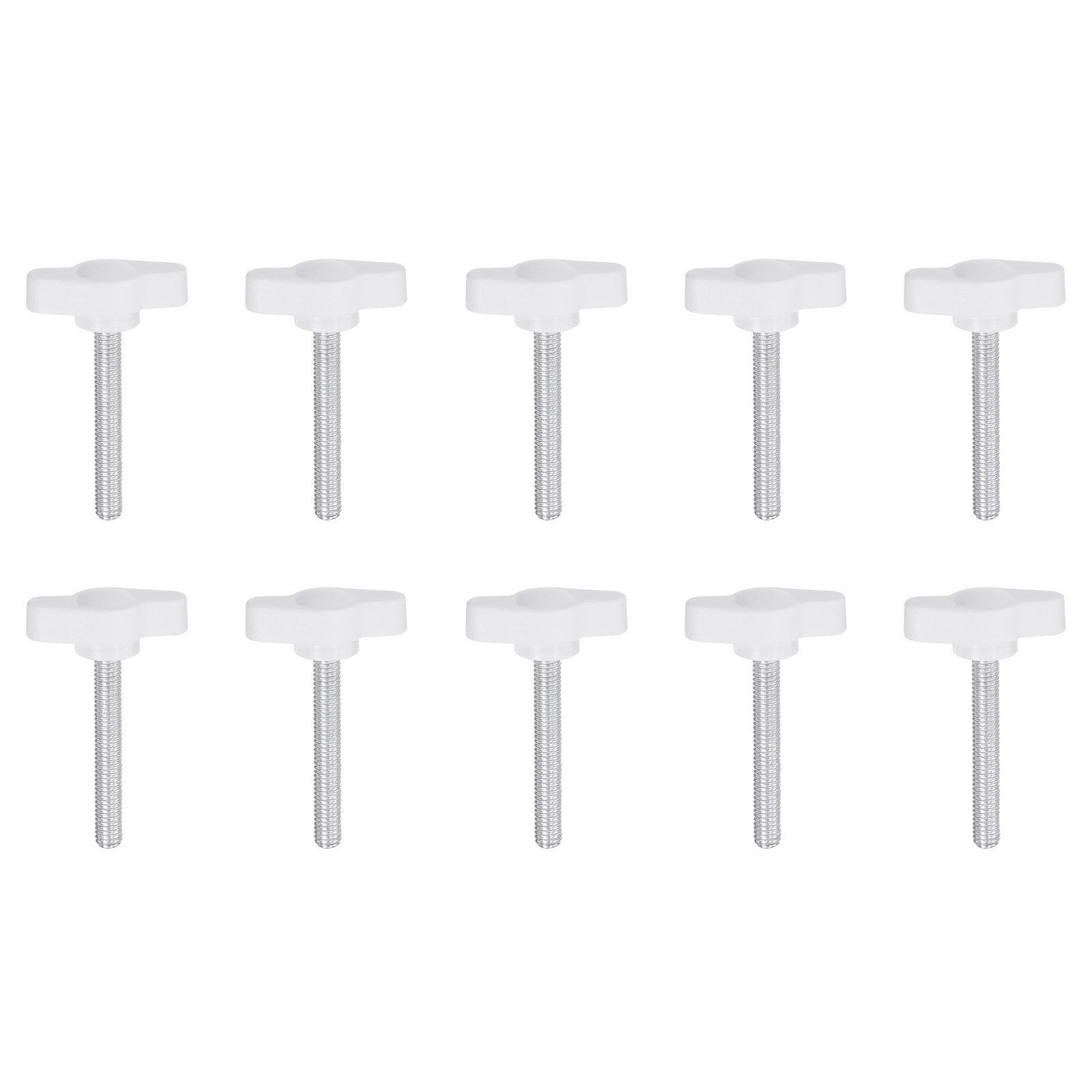 Uxcell 10 Packs M5 x 35mm Male Thread T/Z Wing Knobs Thumb Screw Clamping Knobs Grip White ...