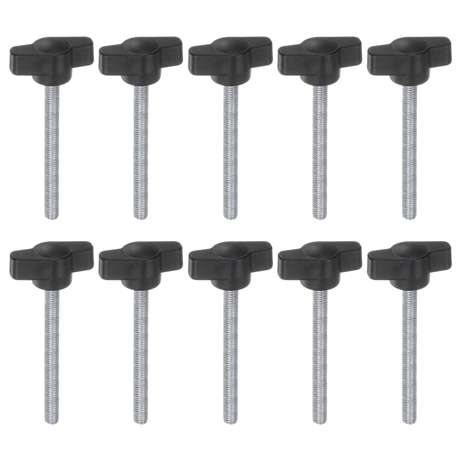 Uxcell 10 Packs M5 x 45mm Male Thread T/Z Wing Knobs Thumb Screw Clamping Knobs Grip Black ...