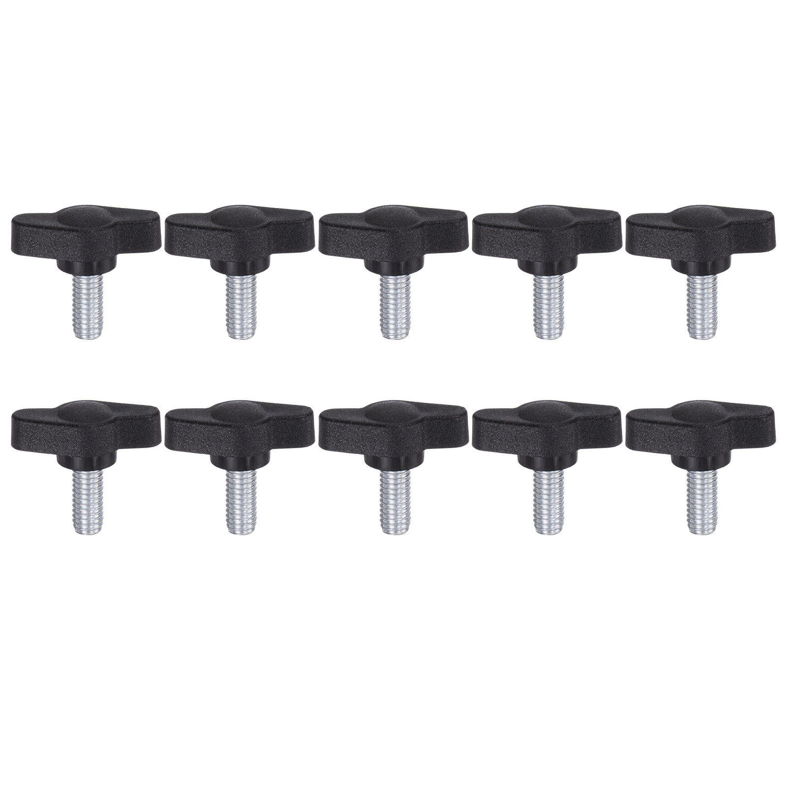 Uxcell 10 Packs M6 x 14mm Male Thread T/Z Wing Knobs Thumb Screw Clamping Knobs Grip Black ...