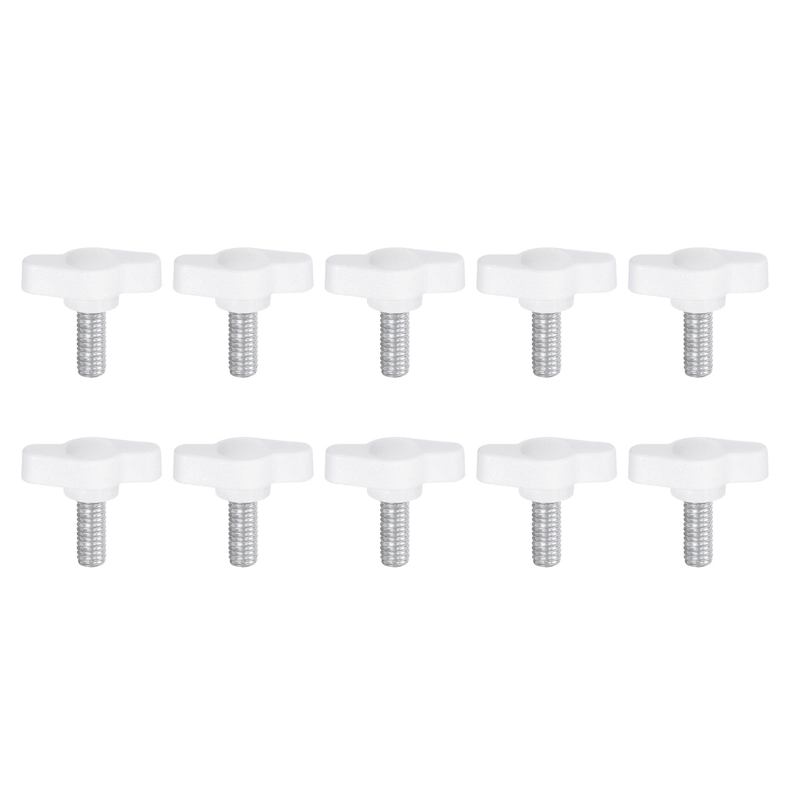Uxcell 10 Packs M6 x 14mm Male Thread T/Z Wing Knobs Thumb Screw Clamping Knobs Grip White ...