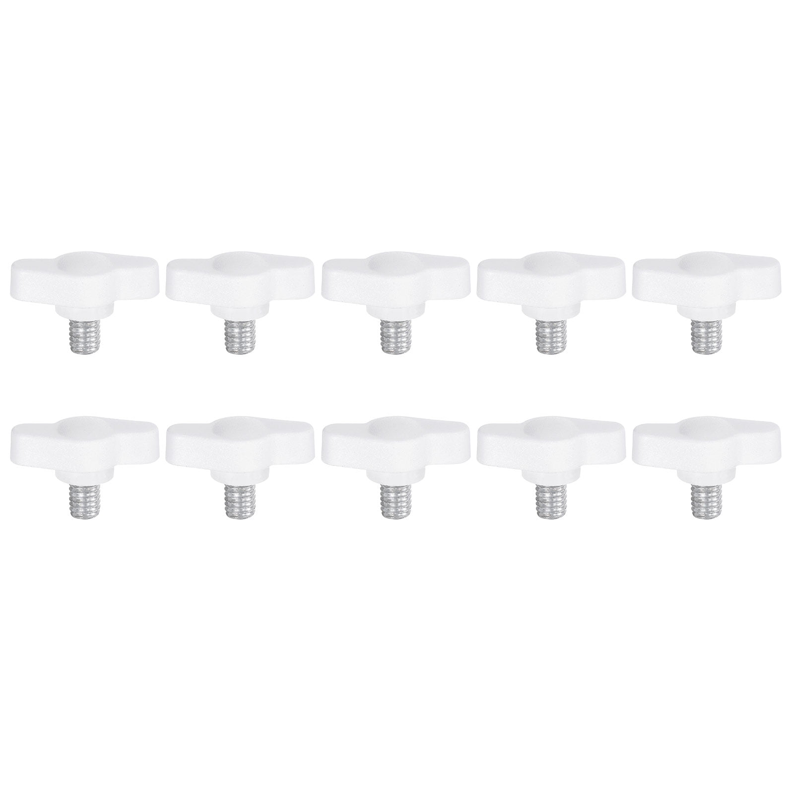 Uxcell 10 Packs M6 x 8mm Male Thread T/Z Wing Knobs Thumb Screw Clamping Knobs Grip White ...