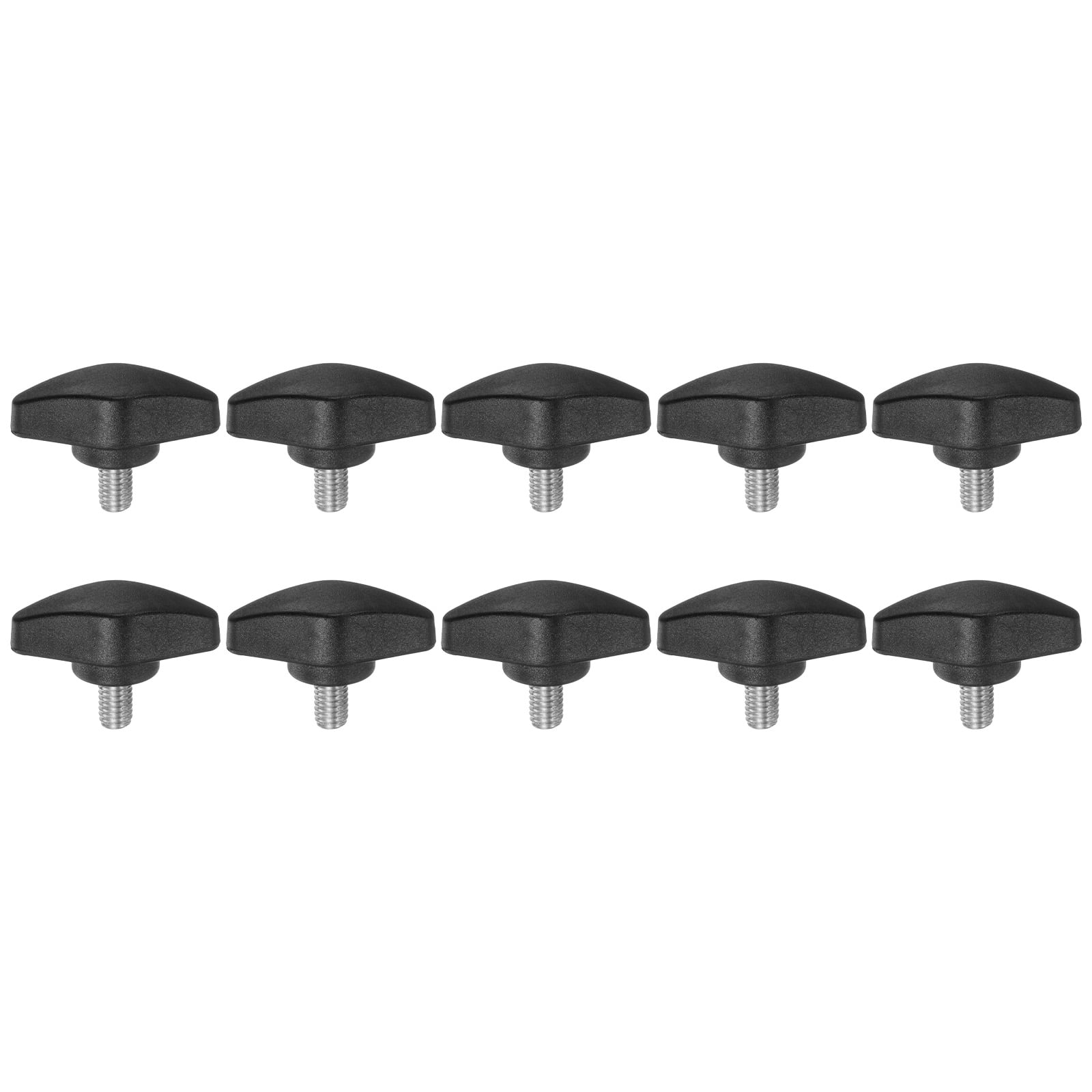 Uxcell 10 Packs M6 x 8mm Male Thread Tee Wing Knobs Thumb Screw ...
