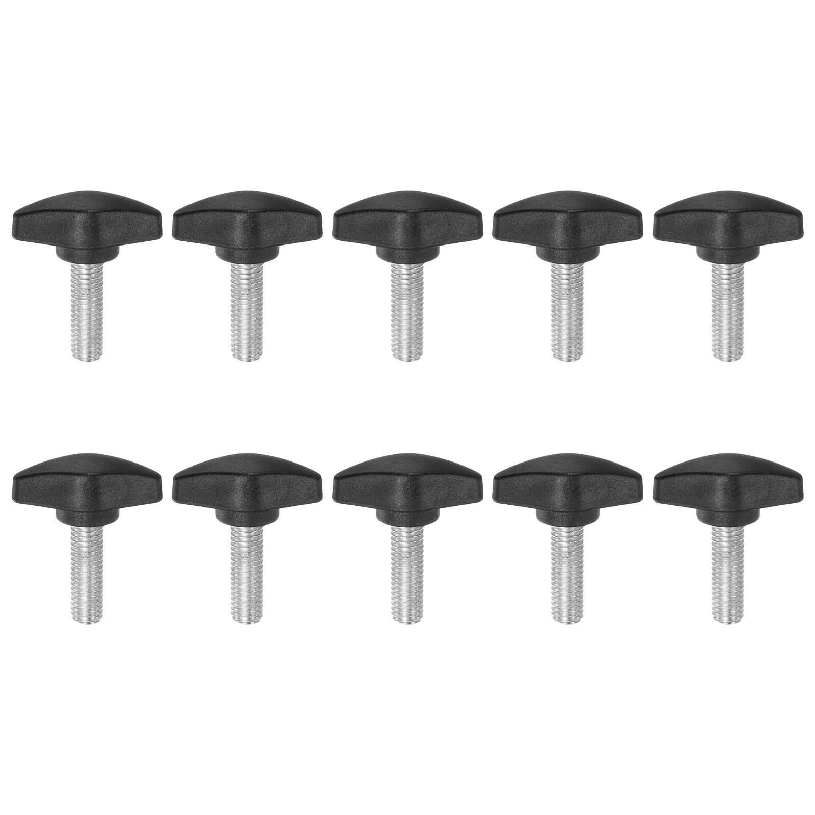 Uxcell 10 Packs M8 x 25mm Male Thread Tee Wing Knobs Thumb Screw ...