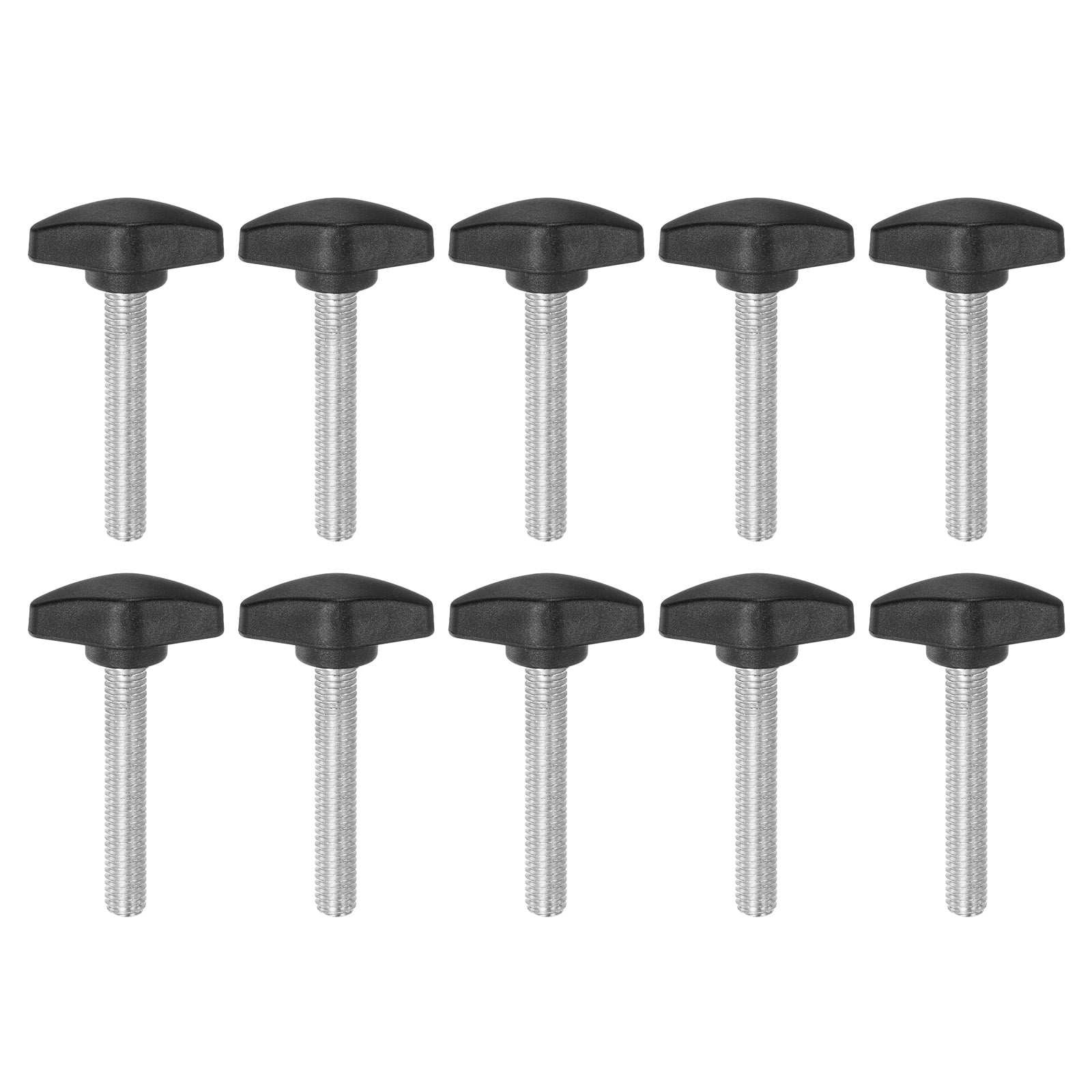 Uxcell 10 Packs M8 x 45mm Male Thread Tee Wing Knobs Thumb Screw ...