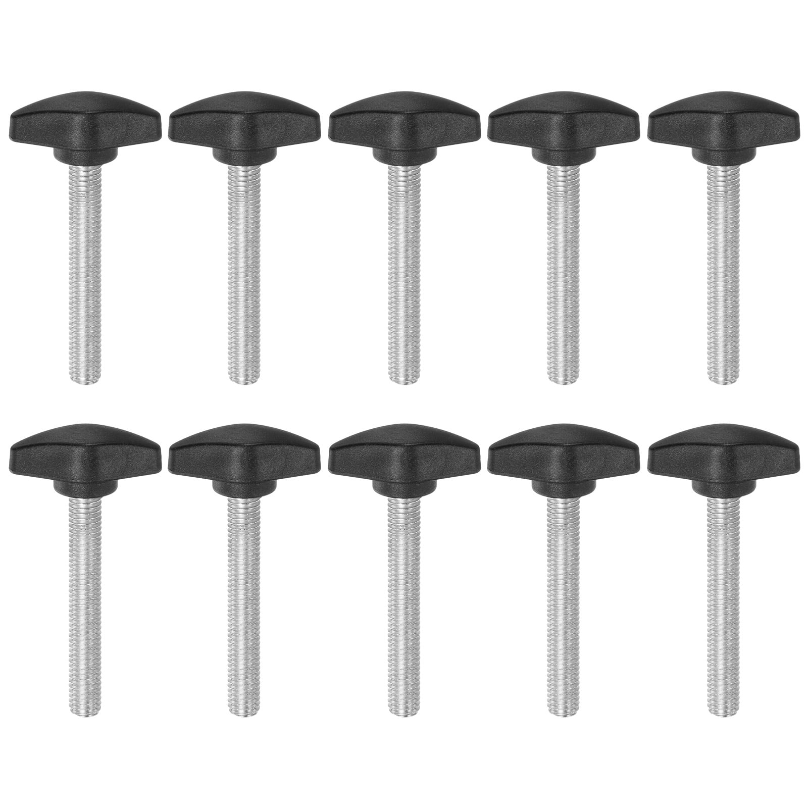 Uxcell 10 Packs M8 x 50mm Male Thread Tee Wing Knobs Thumb Screw ...