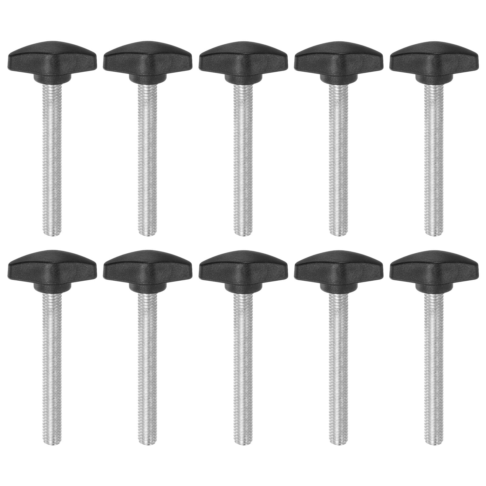 Uxcell 10 Packs M8 x 60mm Male Thread Tee Wing Knobs Thumb Screw ...