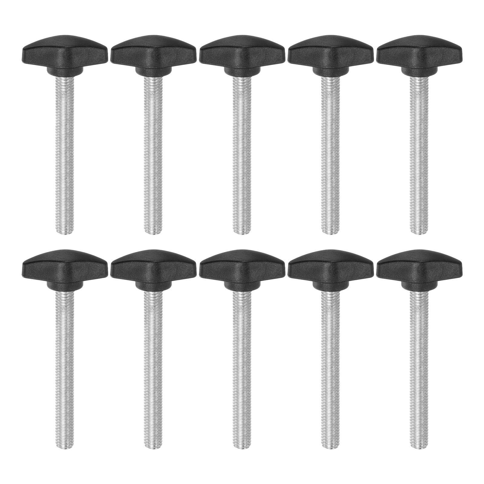 Uxcell 10 Packs M8 x 65mm Male Thread Tee Wing Knobs Thumb Screw ...