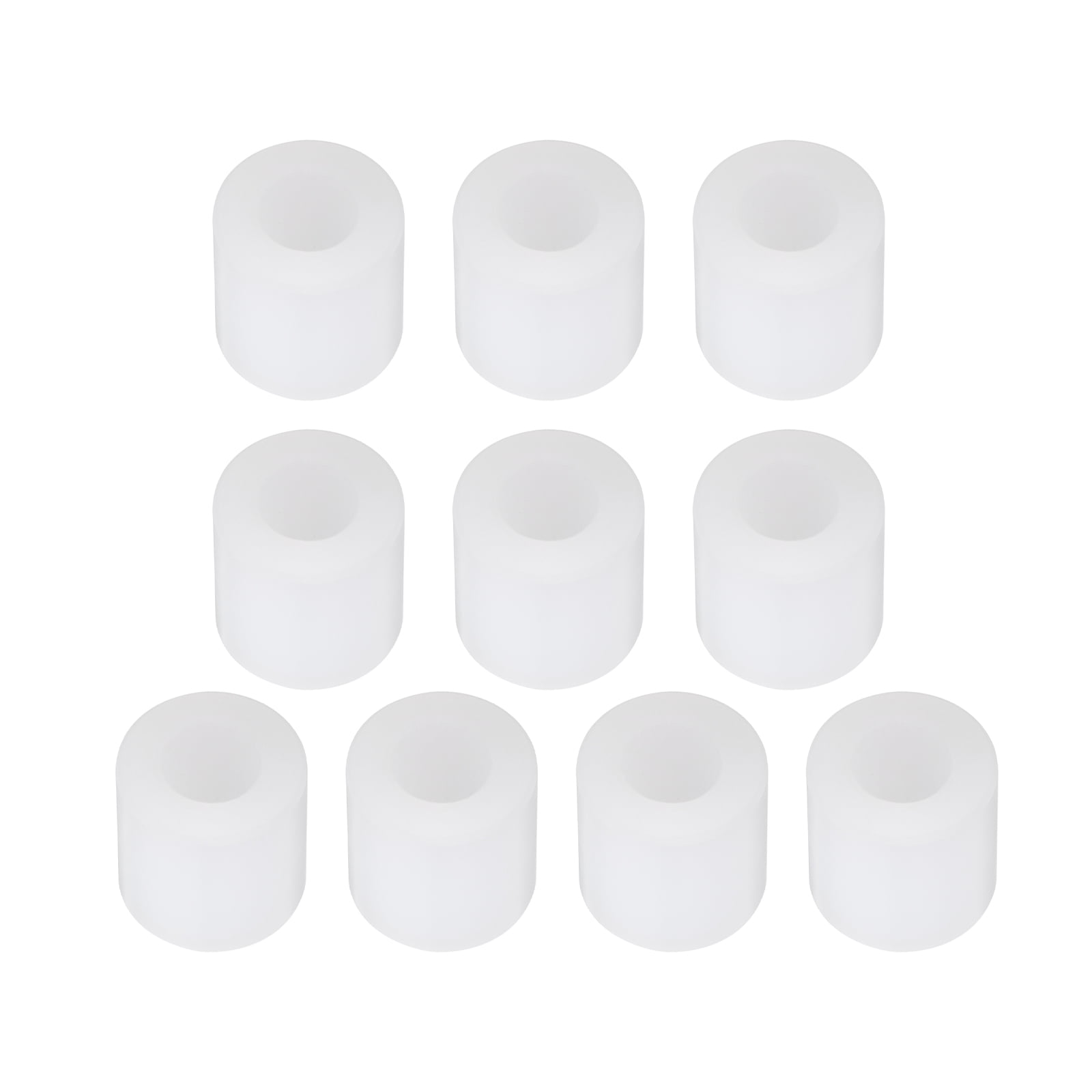 Uxcell 10 Packs Nylon Round Spacers 1/4" Bore x 1/2" OD x 1/2" Length ...