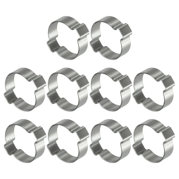 Uxcell 10 Packs Stainless Steel Double Ear Hose Clamps, Adjustable ...