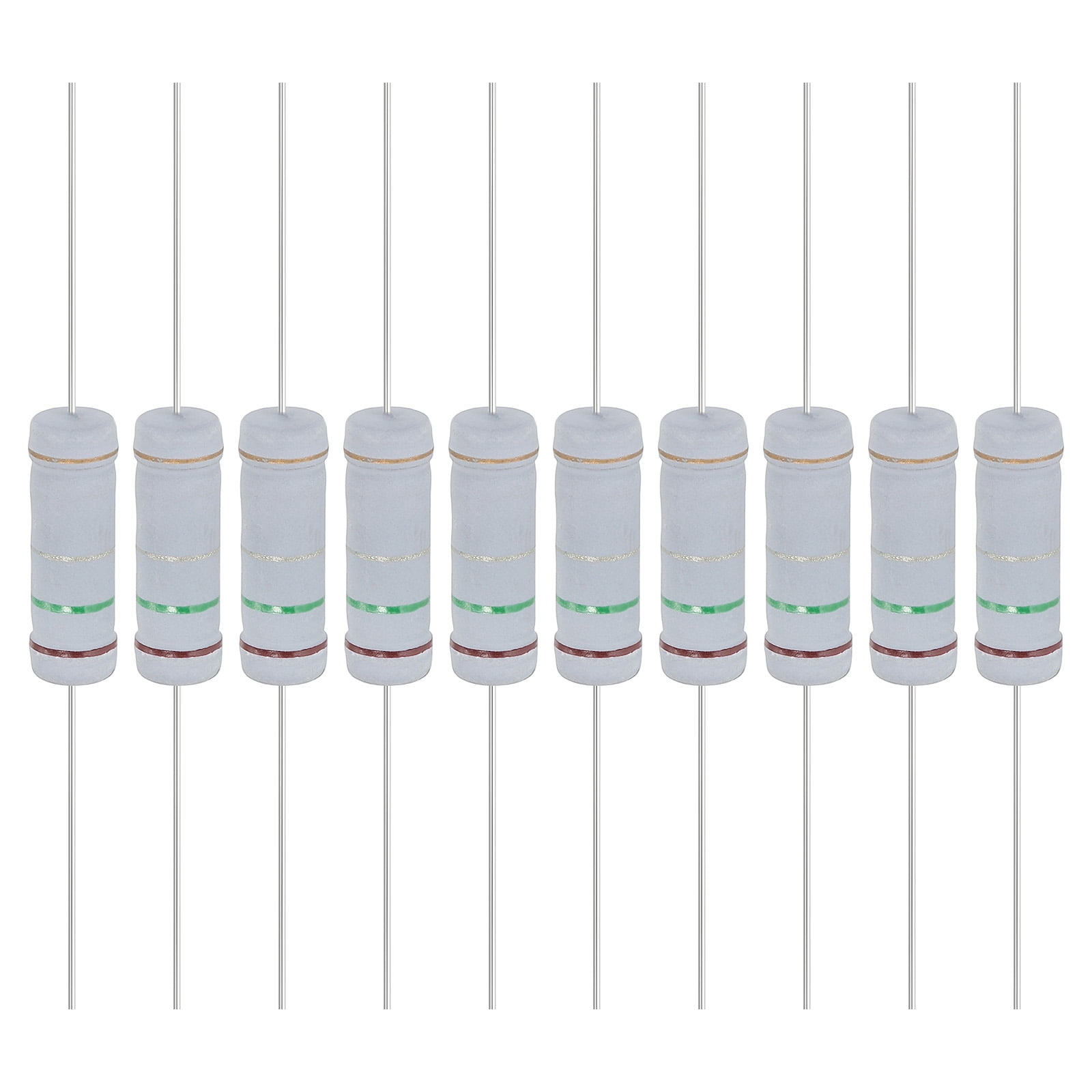 Uxcell 10 Pcs 0.15 Ohm 5W Metal Oxide Film Resistor, 5% Tolerance ...