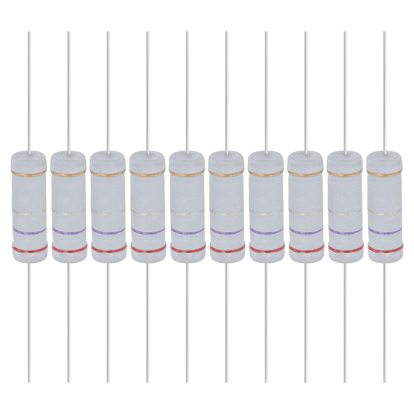 Uxcell 10 Pcs 0.27 Ohm 5W Metal Oxide Film Resistor, 5% Tolerance ...