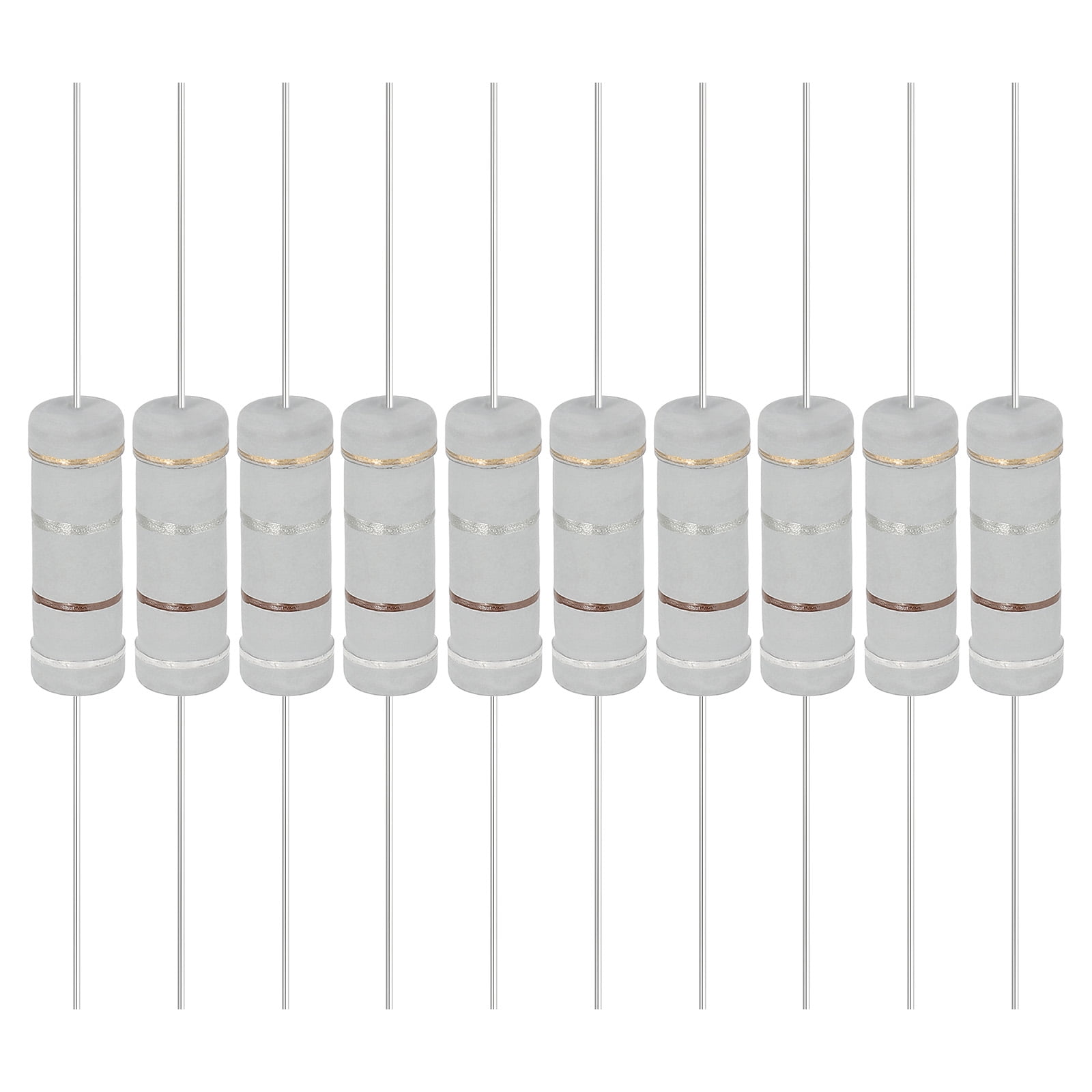 Uxcell 10 Pcs 0.91 Ohm 5W Metal Oxide Film Resistor, 5% Tolerance ...