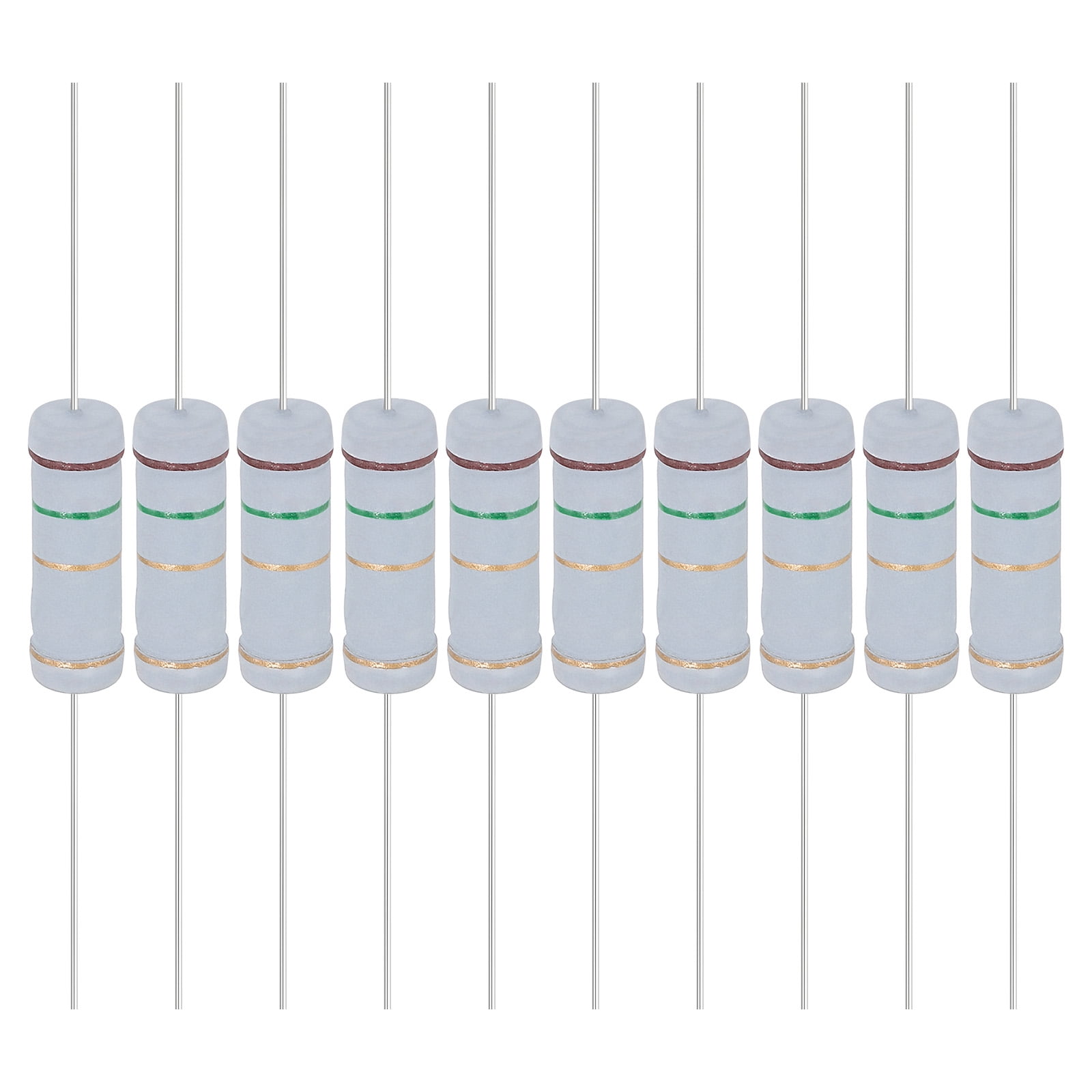 Uxcell 10 Pcs 1.5 Ohm 5W Metal Oxide Film Resistor, 5% Tolerance, Resistor Axial Lead for DIY ...