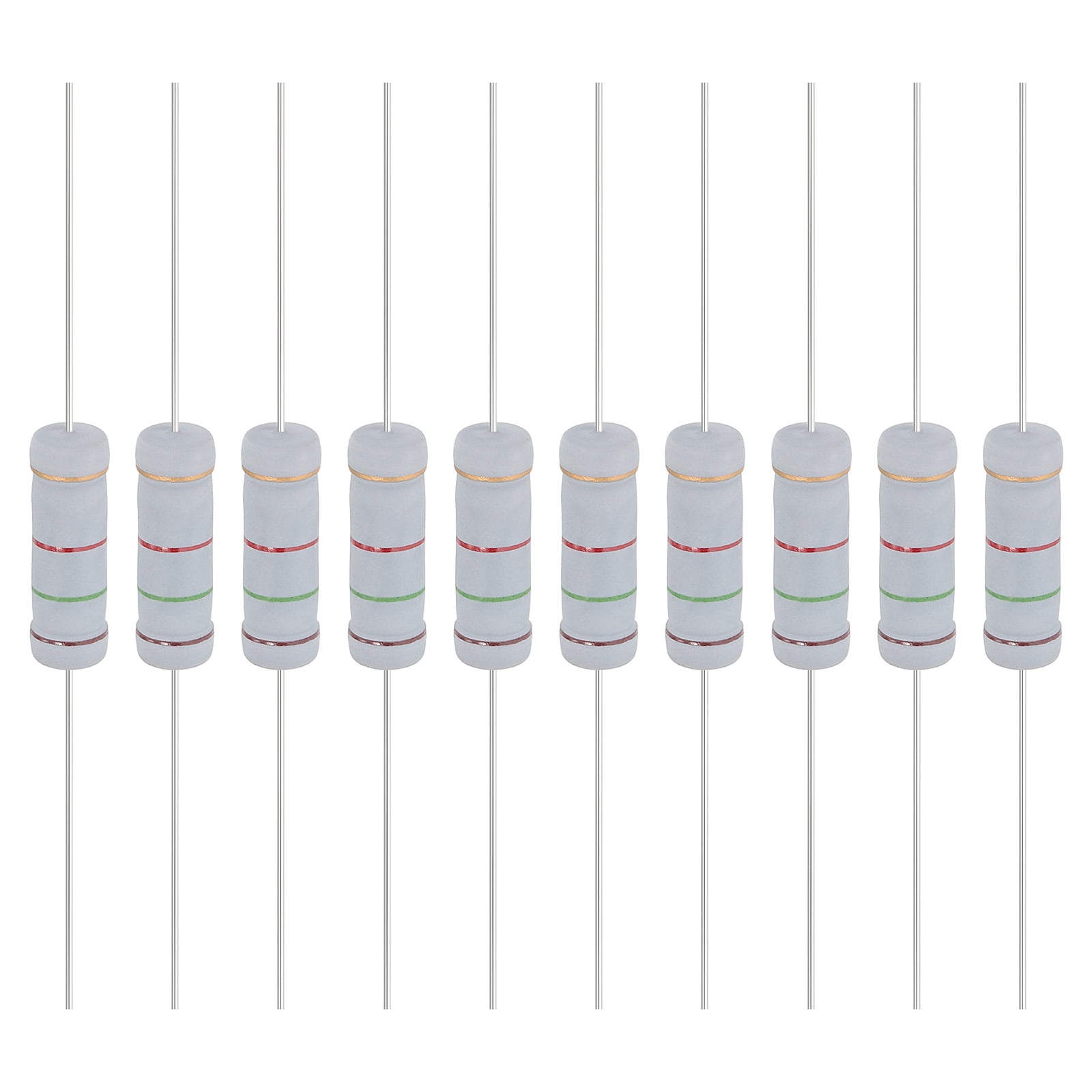 Uxcell 10 Pcs 1.5K Ohm 5W Metal Oxide Film Resistor, 5% Tolerance ...