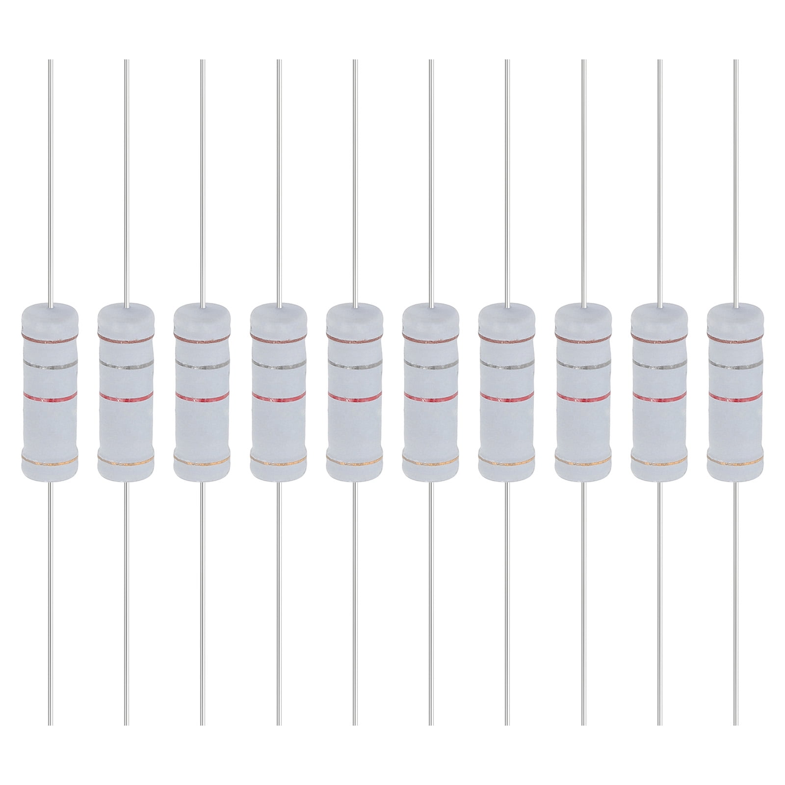 Uxcell 10 Pcs 1.8K Ohm 5W Metal Oxide Film Resistor, 5% Tolerance ...
