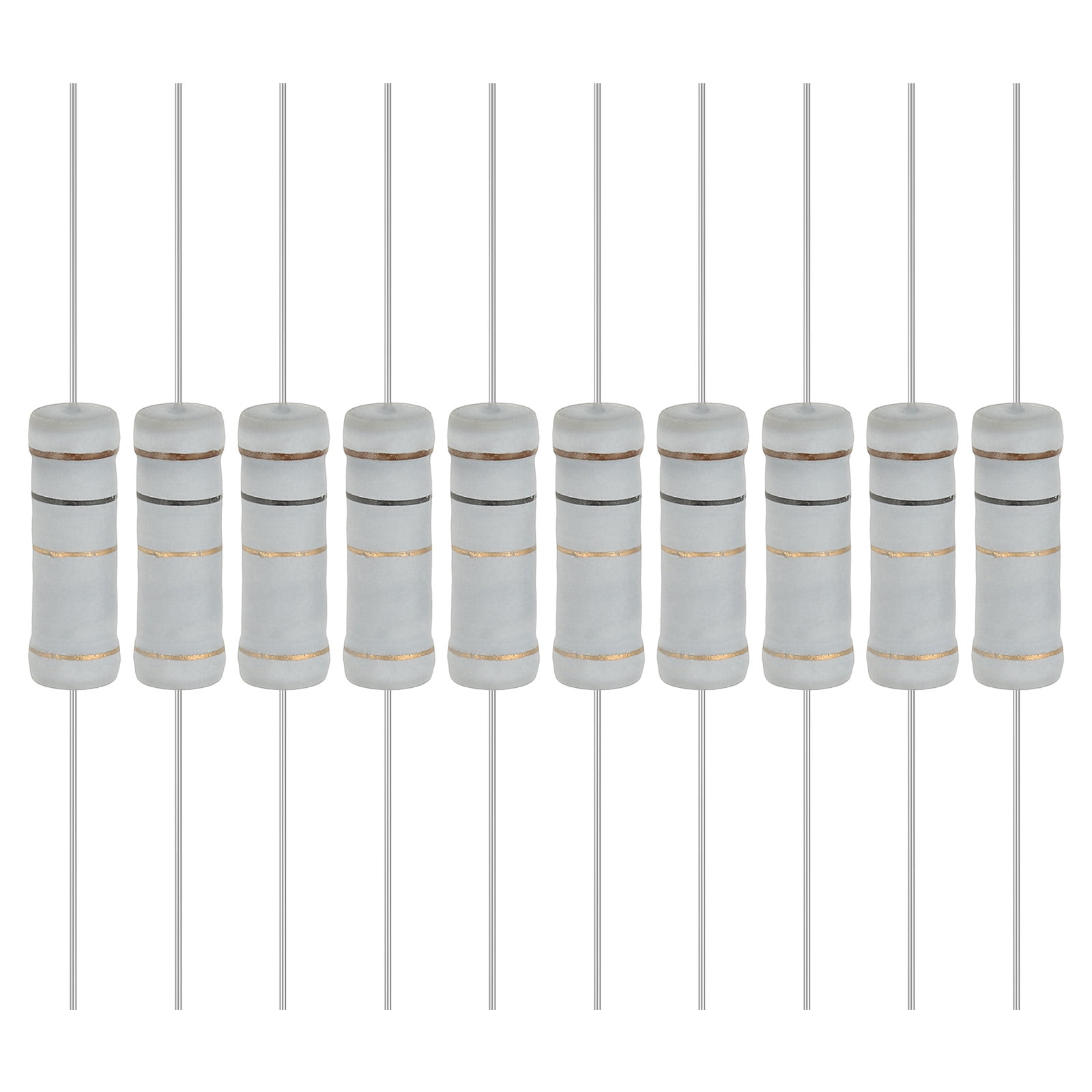 Uxcell 10 Pcs 1 Ohm 5W Metal Oxide Film Resistor, 5% Tolerance, Resistor Axial Lead for DIY ...