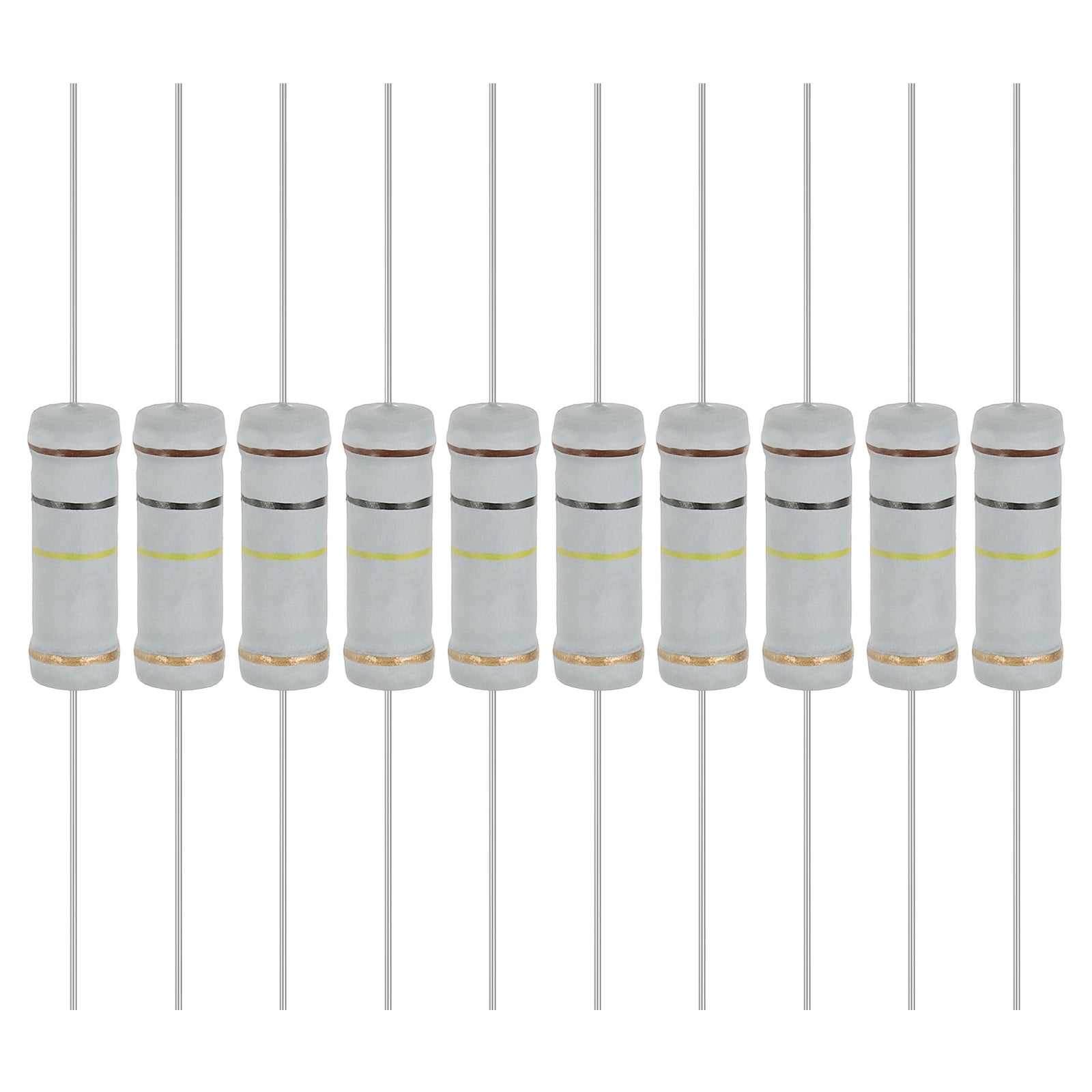 Uxcell 10 Pcs 100K Ohm 5W Metal Oxide Film Resistor, 5% Tolerance ...