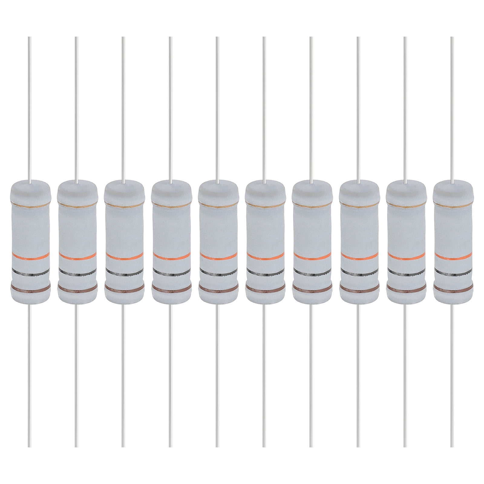 Uxcell 10 Pcs 10K Ohm 5W Metal Oxide Film Resistor, 5% Tolerance ...
