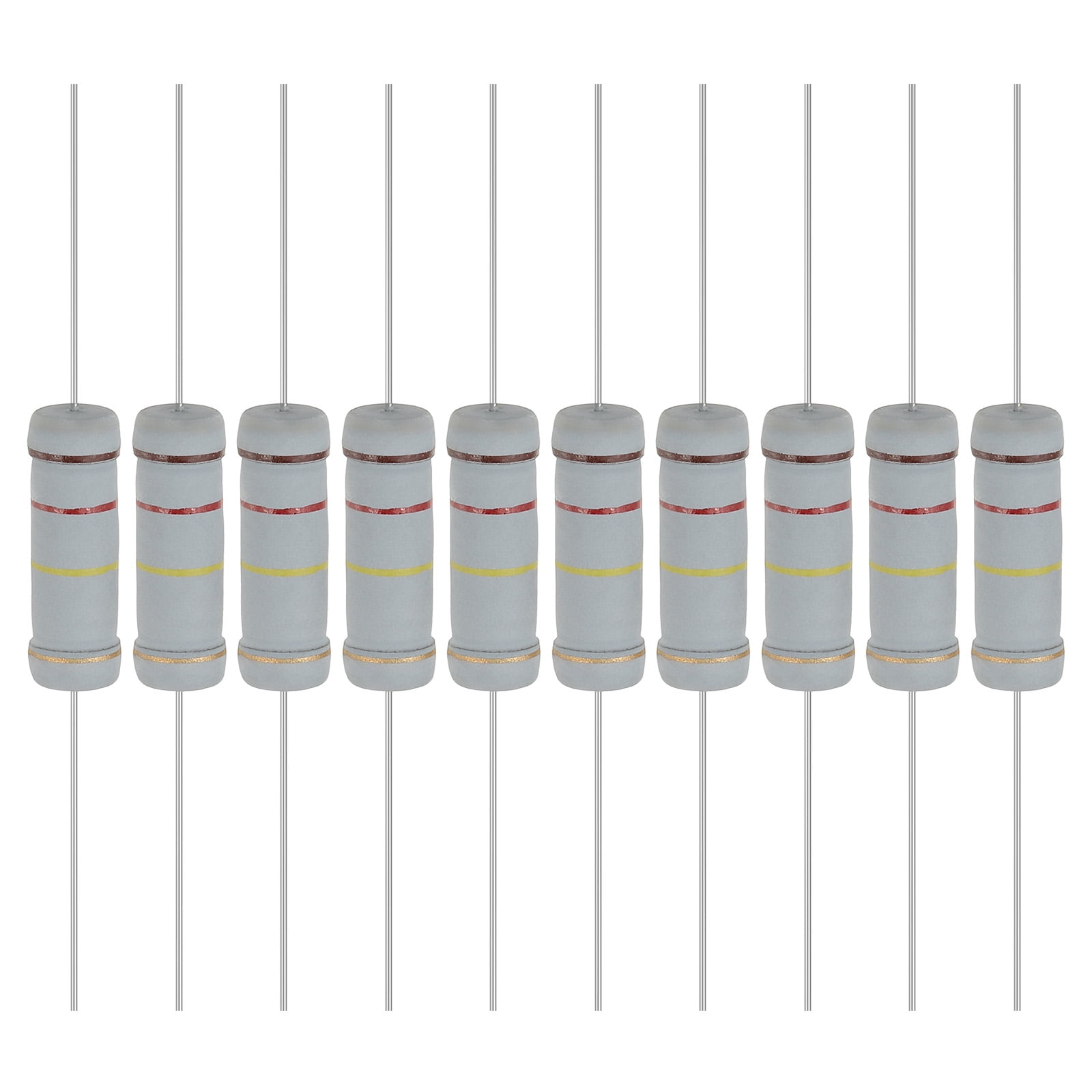 Uxcell 10Pcs 120K Ohm 5W Metal Oxide Film Resistor, 5% Tolerance ...