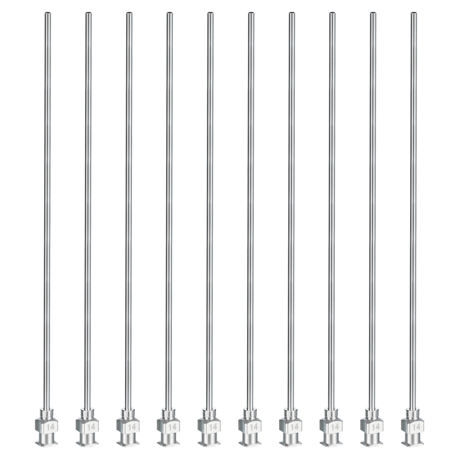 Uxcell 10 Pcs 14G 5 Inch Blunt Tip Dispensing Needle with Lure Lock for ...