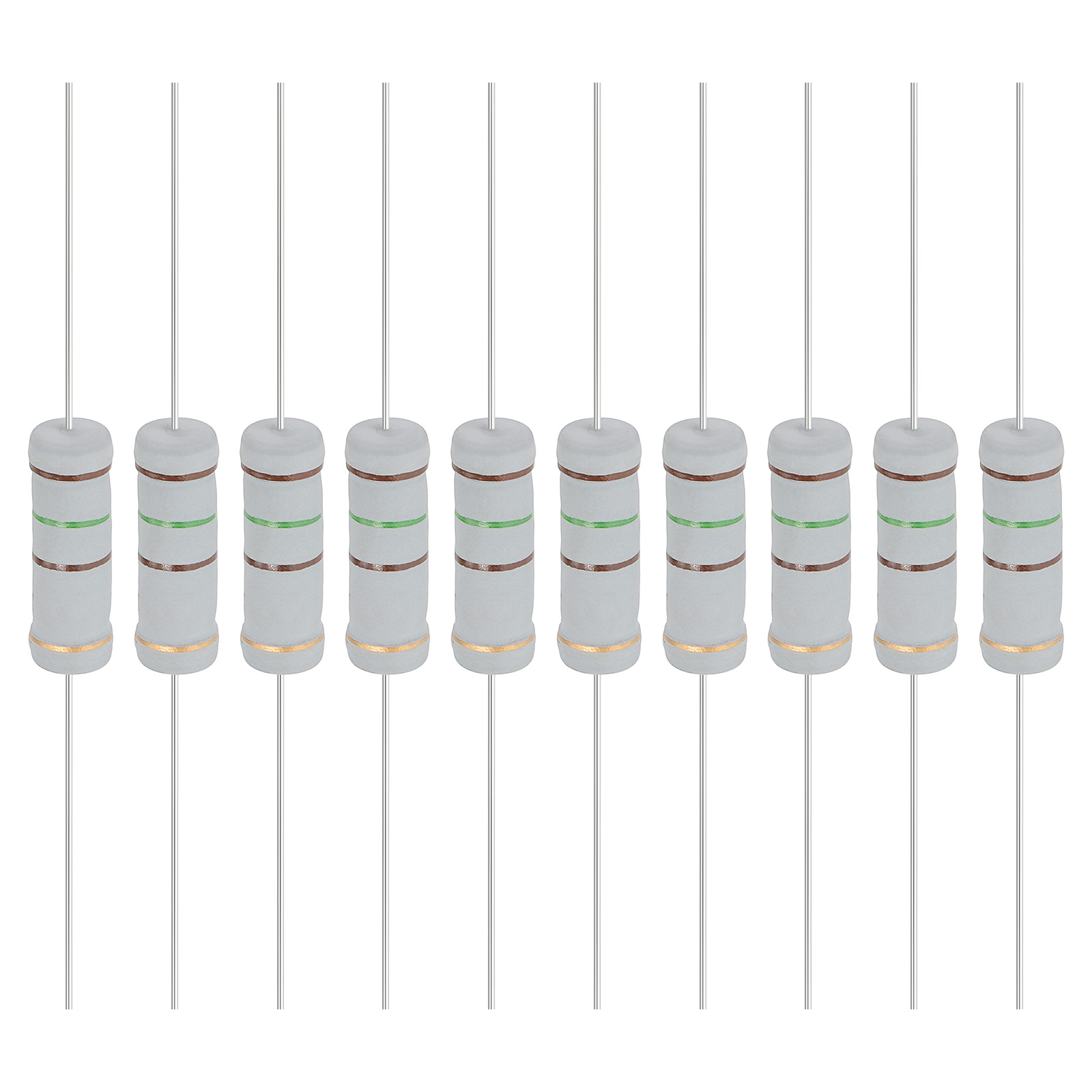Uxcell 10 Pcs 150 Ohm 5W Metal Oxide Film Resistor, 5% Tolerance ...
