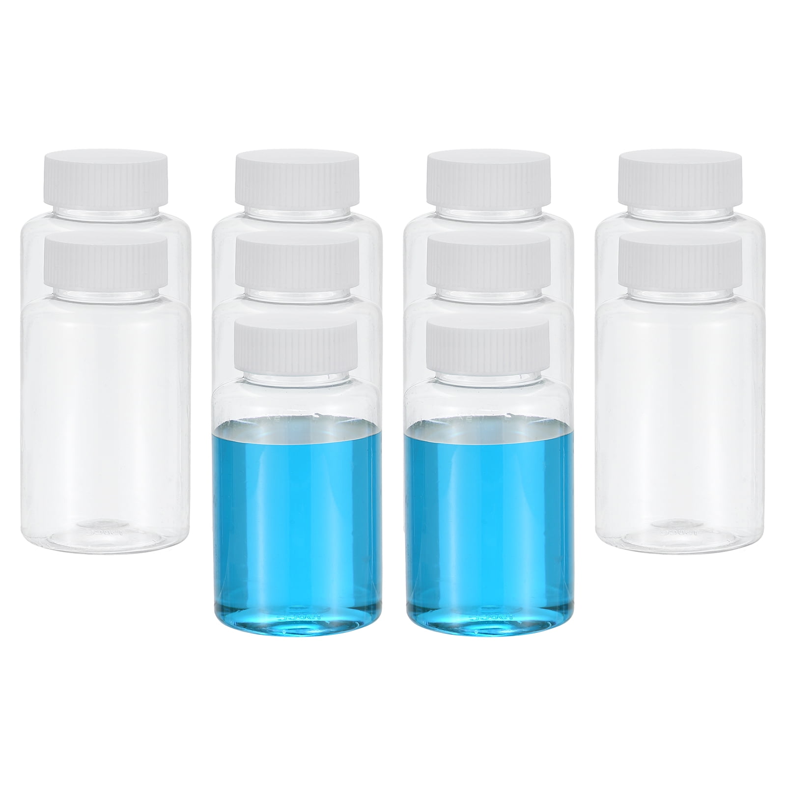 Uxcell 10 Pcs 150ml Reagent Bottles, PET Wide Mouth Round Bottles with ...