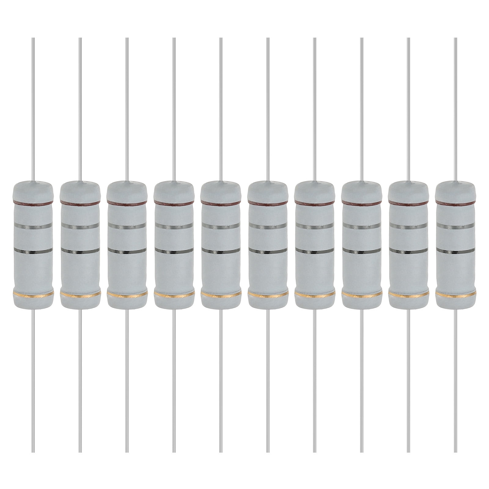 Uxcell 10 Pcs 18 Ohm 5W Metal Oxide Film Resistor, 5% Tolerance ...