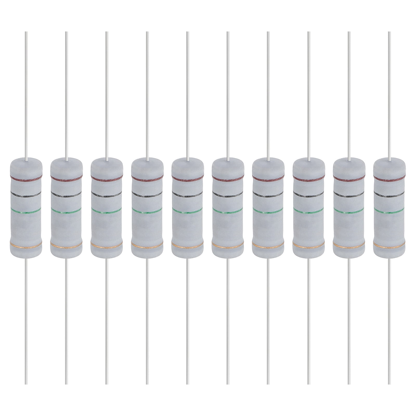 Uxcell 10 Pcs 1M Ohm 5W Metal Oxide Film Resistor, 5% Tolerance ...