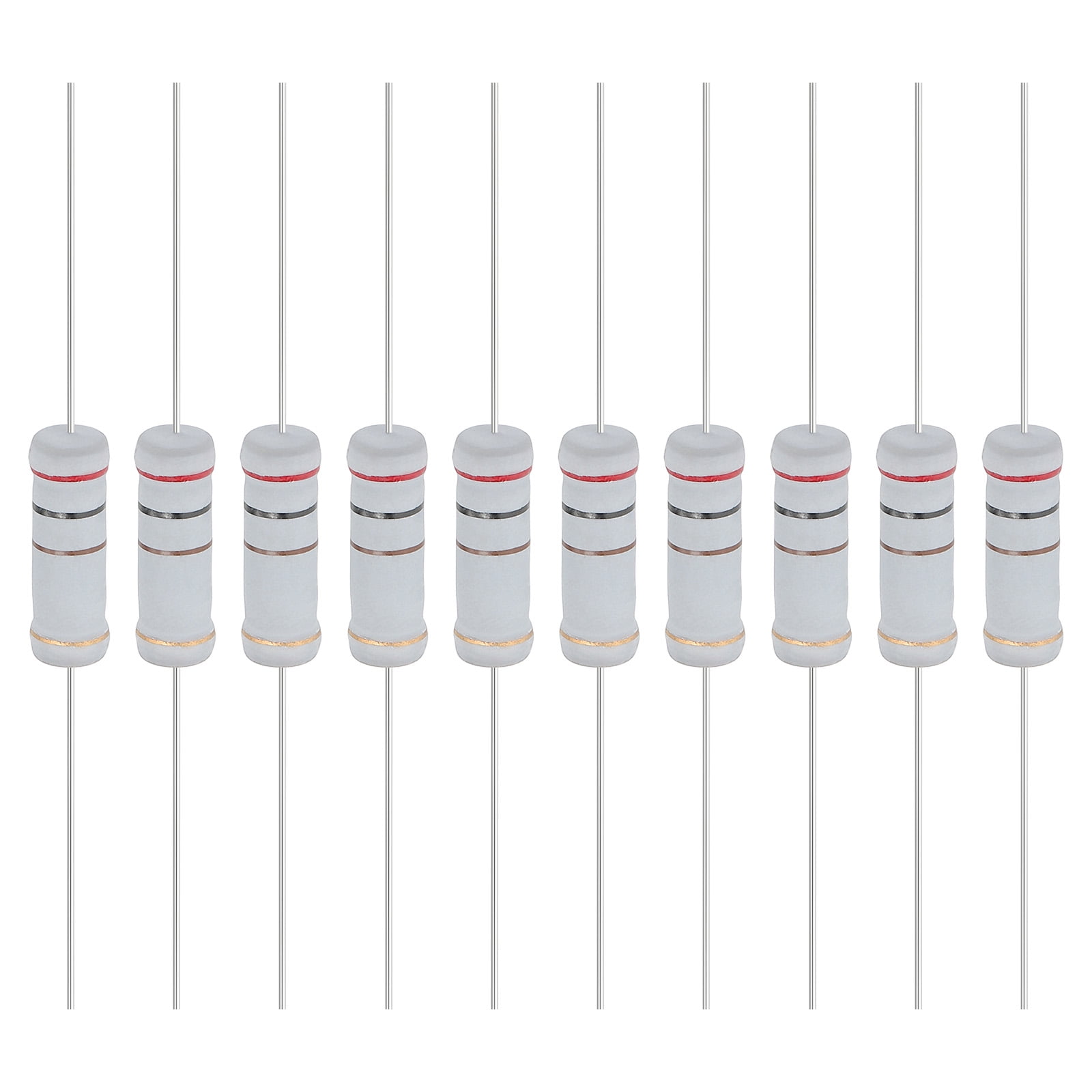 Uxcell 10Pcs 200 Ohm 5W Metal Oxide Film Resistor, 5% Tolerance ...
