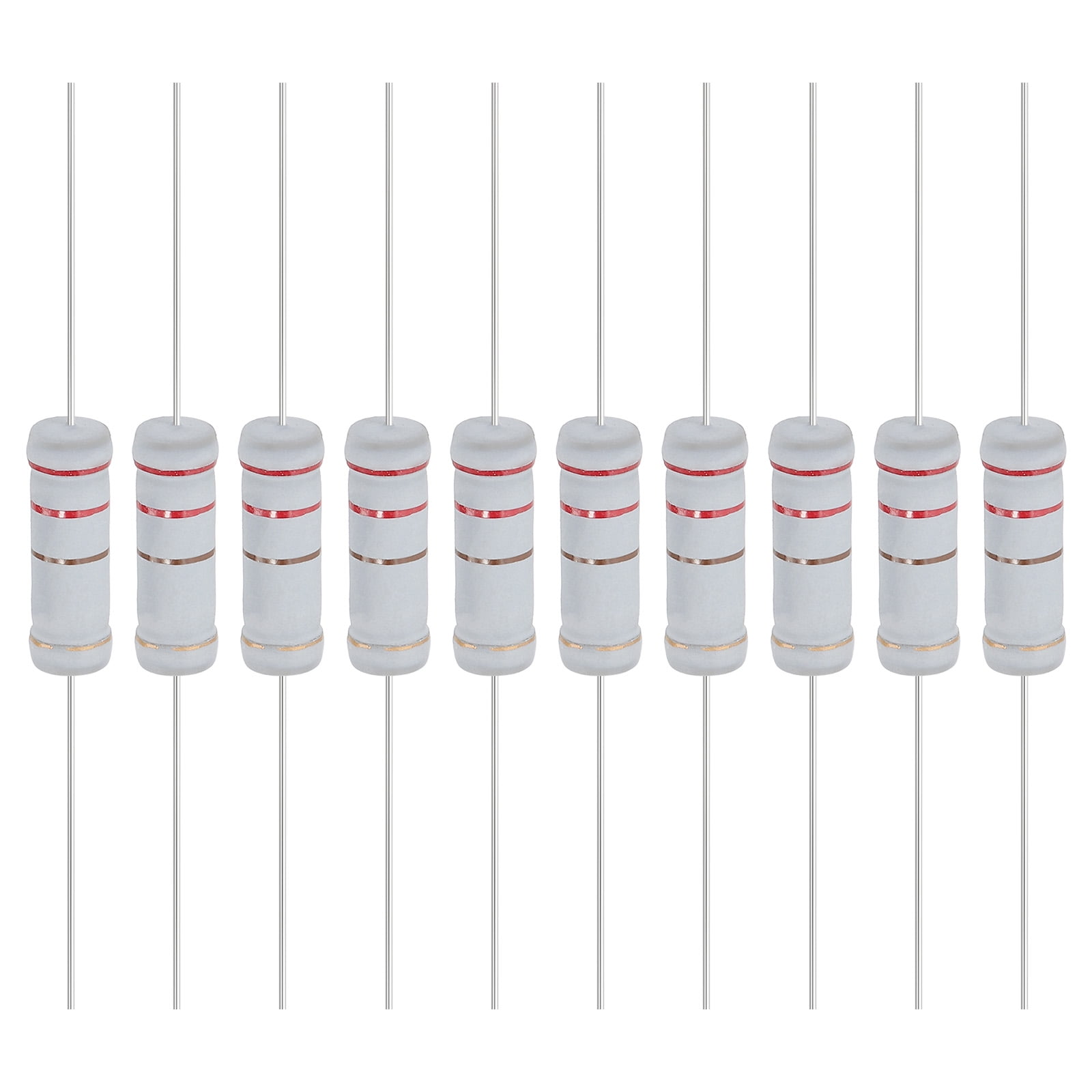 Uxcell 10 Pcs 220 Ohm 5W Metal Oxide Film Resistor, 5% Tolerance ...