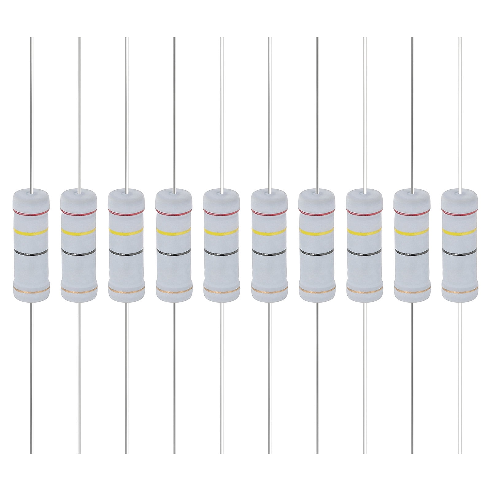 Uxcell 10 Pcs 24 Ohm 5W Metal Oxide Film Resistor, 5% Tolerance ...