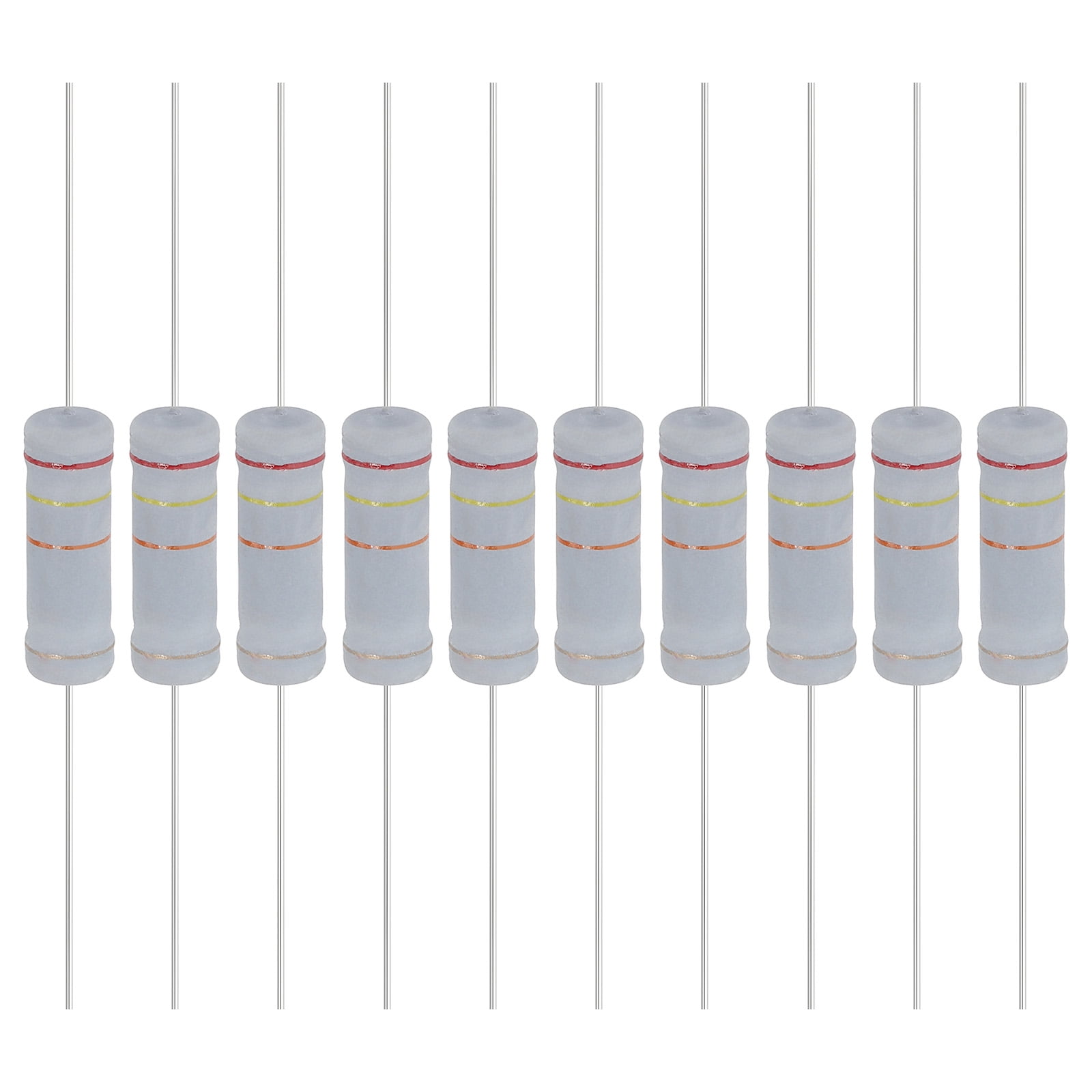 Uxcell 10 Pcs 24K Ohm 5W Metal Oxide Film Resistor, 5% Tolerance ...