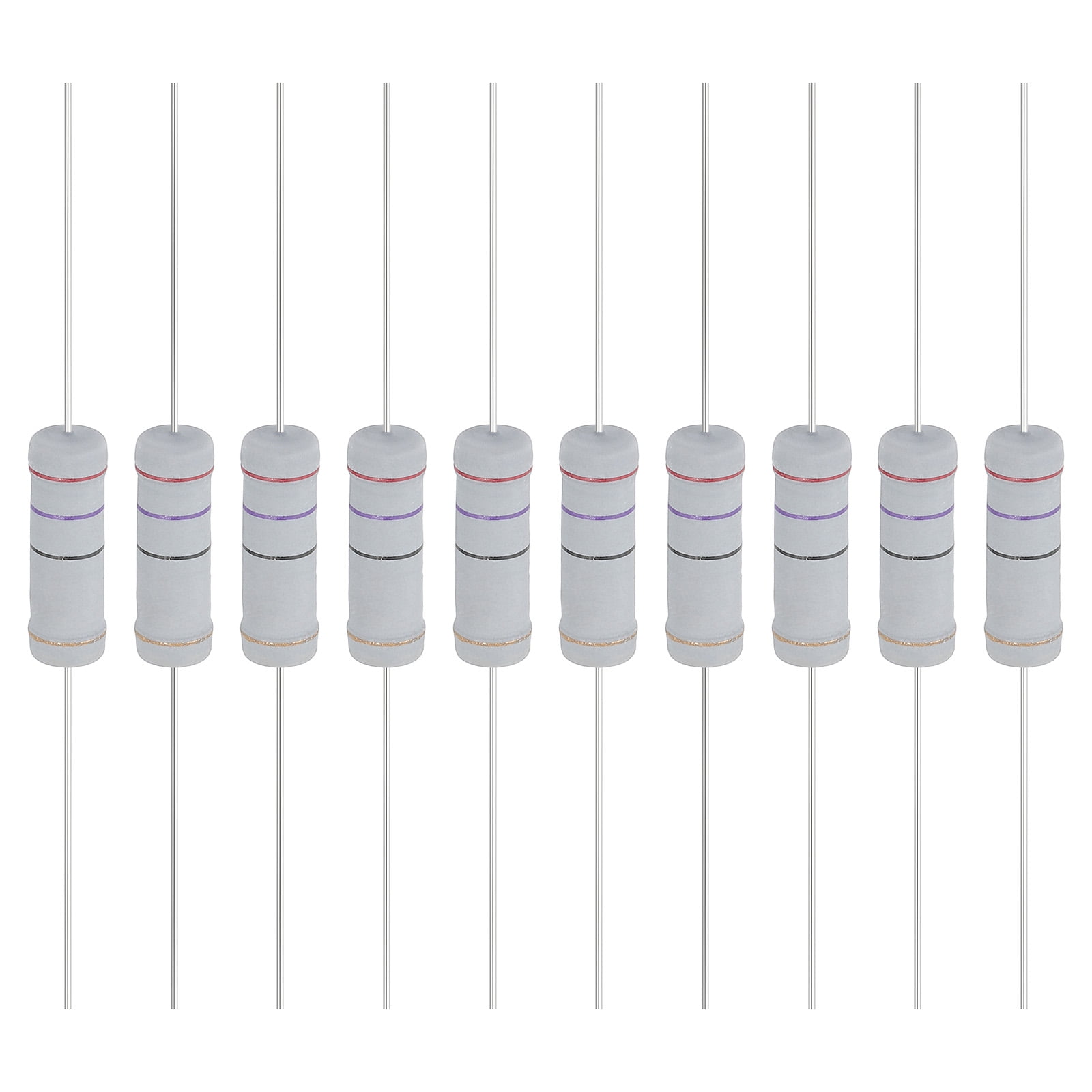 Uxcell 10Pcs 27 Ohm 5W Metal Oxide Film Resistor, 5% Tolerance ...
