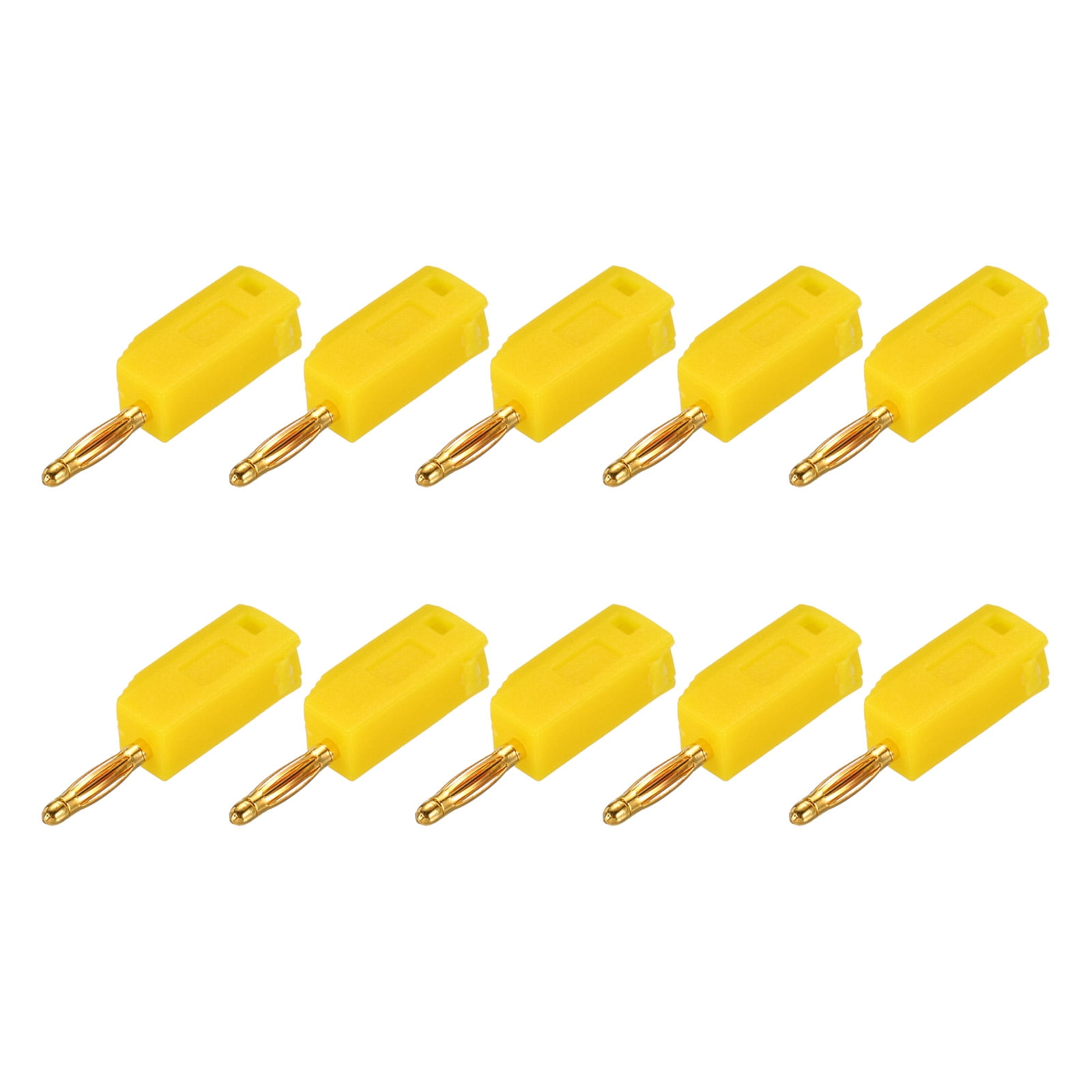 Uxcell 10 Pcs 2mm Banana Plugs, 10A 7mm OD 26.5mm Length Speaker Wire ...