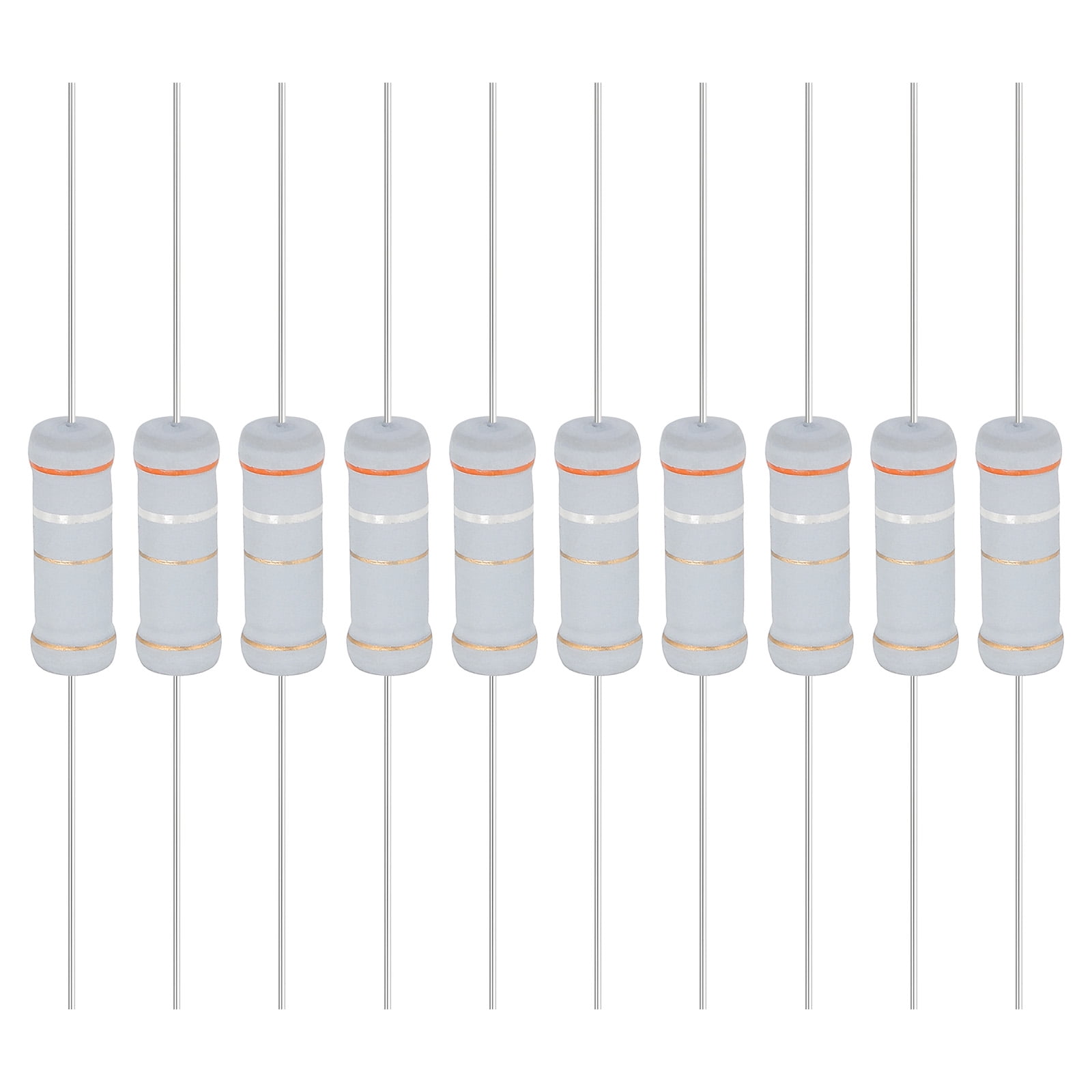 Uxcell 10 Pcs 3.9 Ohm 5W Metal Oxide Film Resistor, 5% Tolerance ...