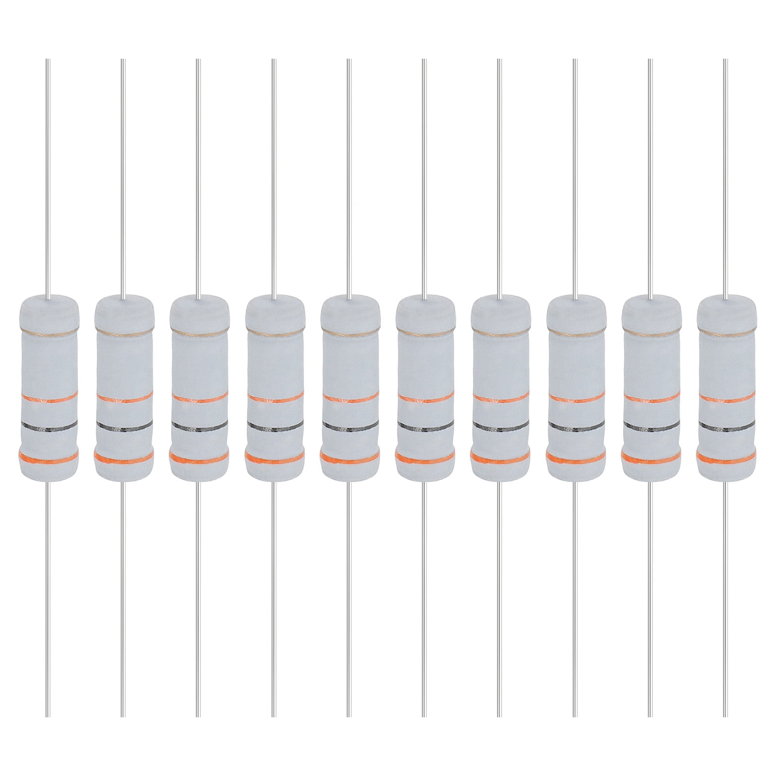 Uxcell 10 Pcs 30K Ohm 5W Metal Oxide Film Resistor, 5% Tolerance ...
