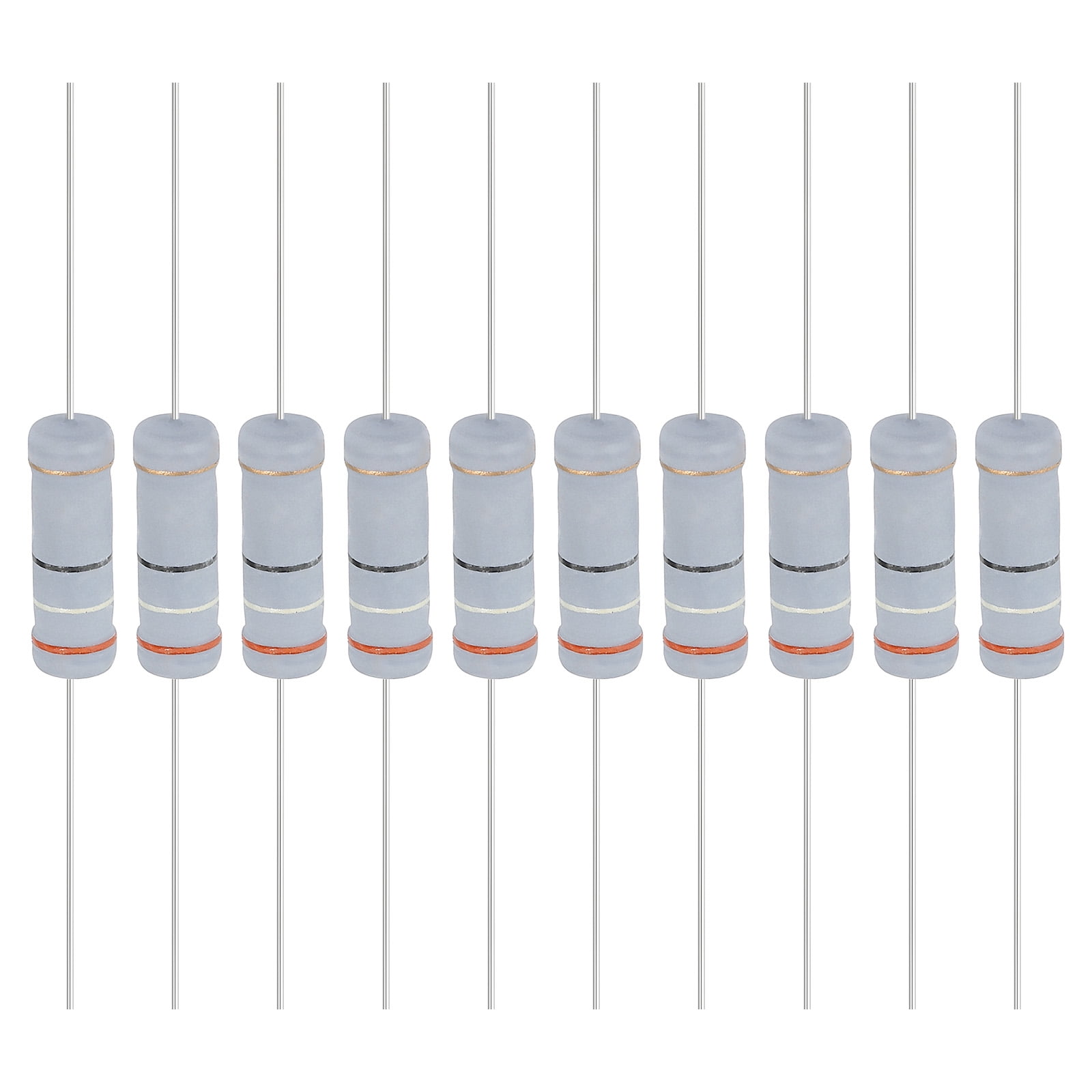 Uxcell 10 Pcs 39 Ohm 5W Metal Oxide Film Resistor, 5% Tolerance ...