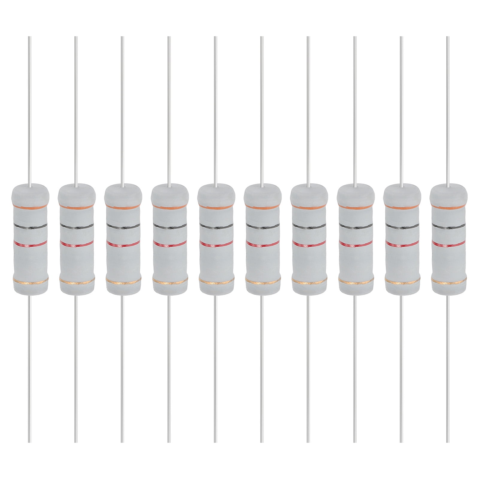 Uxcell 10 Pcs 3K Ohm 5W Metal Oxide Film Resistor, 5% Tolerance ...