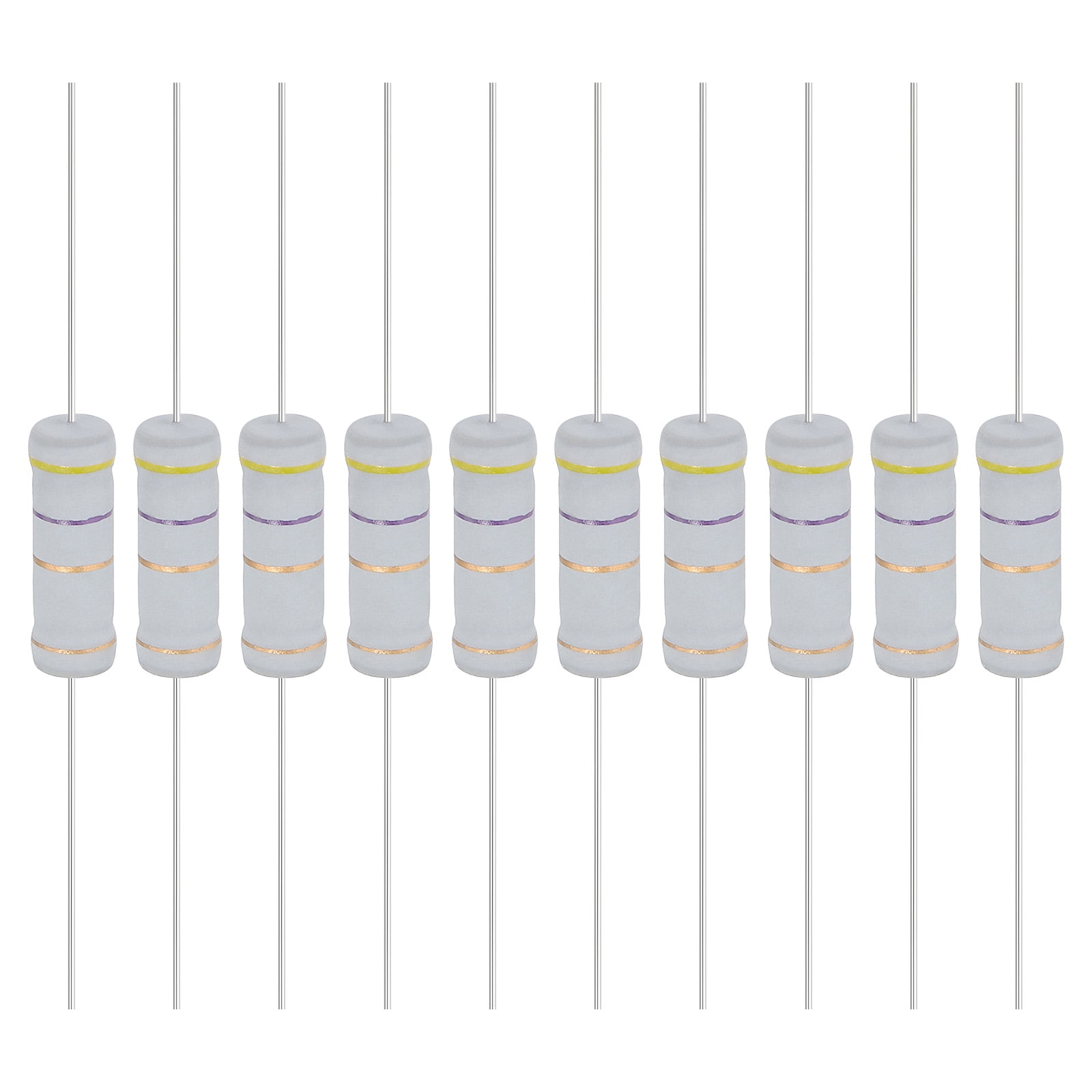 Uxcell 10 Pcs 4.7 Ohm 5W Metal Oxide Film Resistor, 5% Tolerance ...